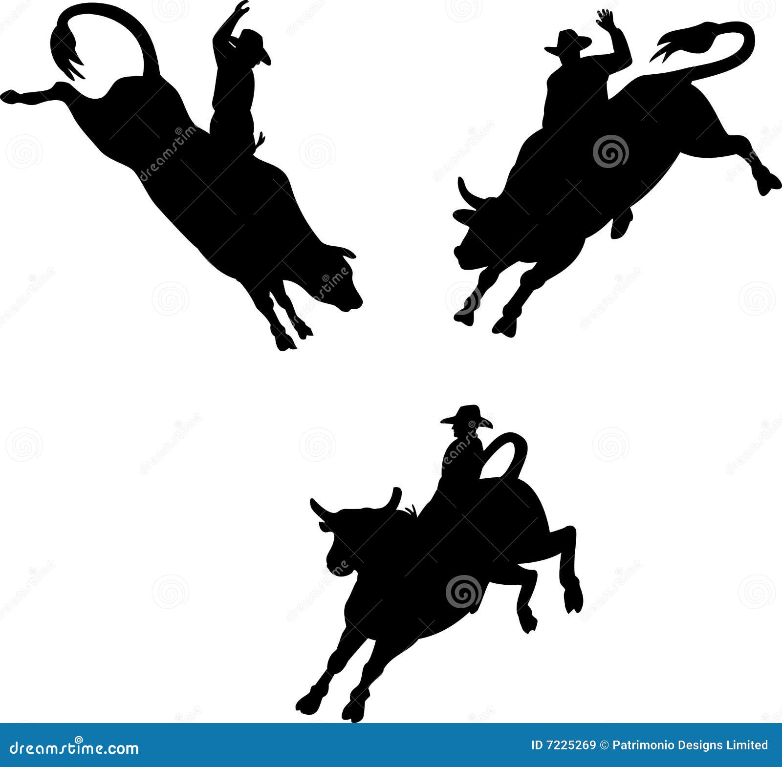 Rodeo cowboy bull riding stock vector. Illustration of wild - 7225269