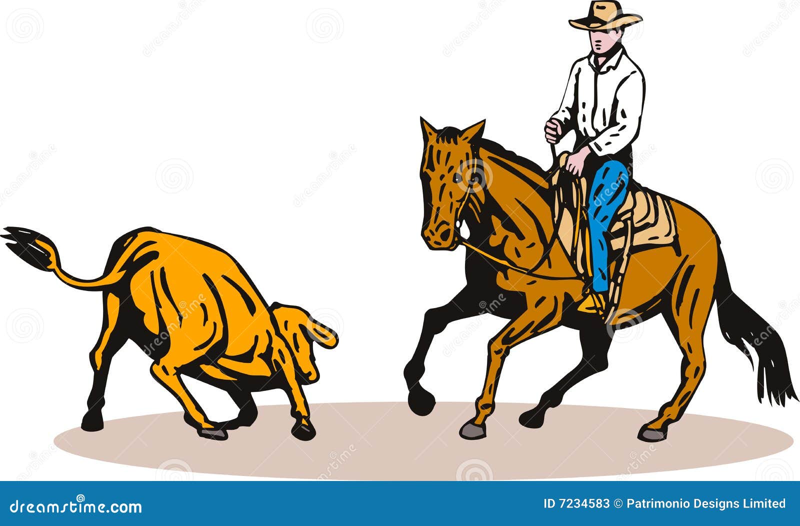 Rodeo cowboy horse cutting stock vector. Illustration of bucking - 7234583