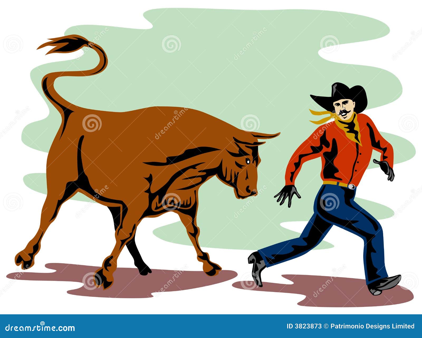 Running Cowboy Clipart