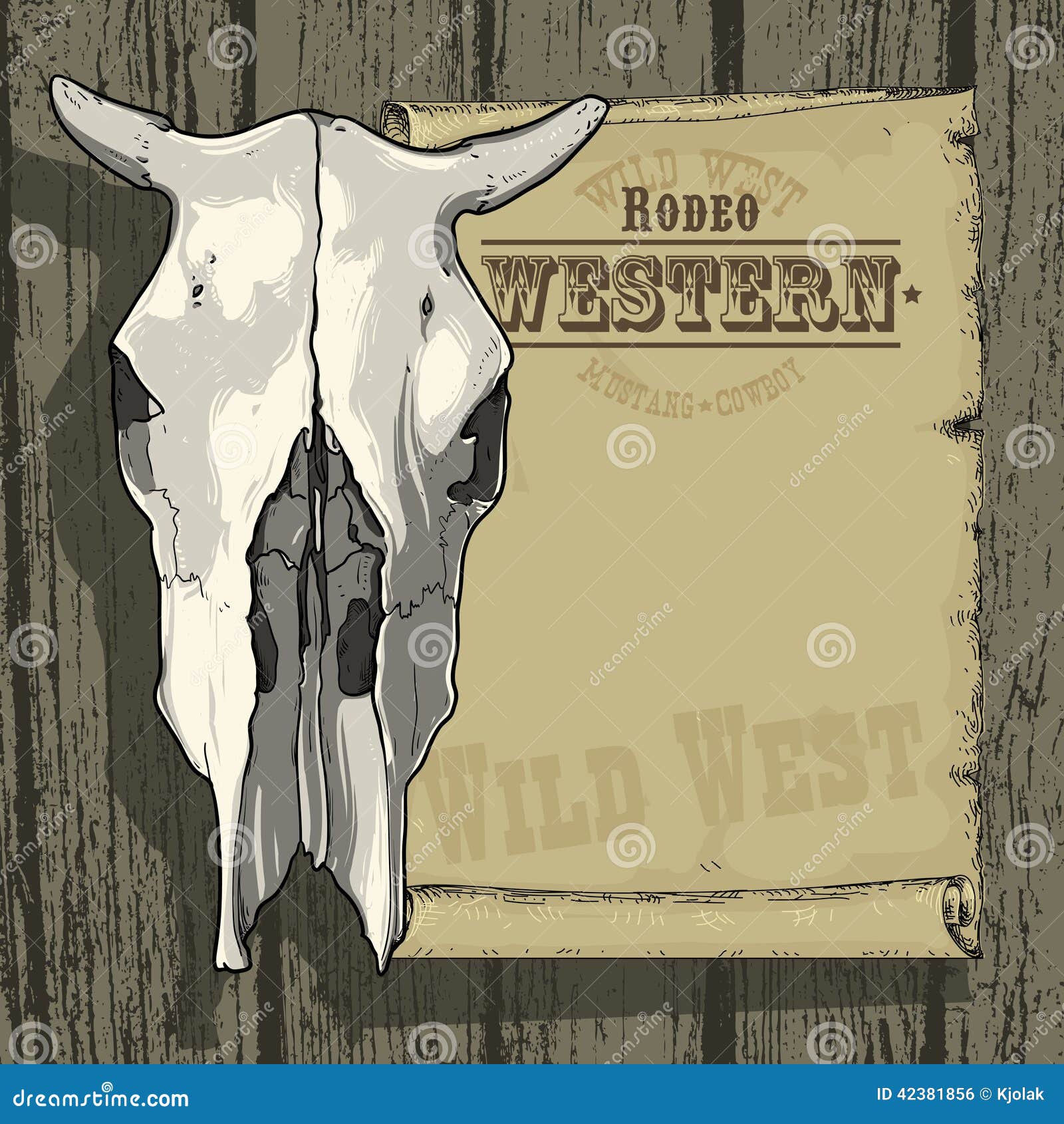 RODEO Del Anuncio OCCIDENTAL Ilustración del Vector - Ilustración de ...