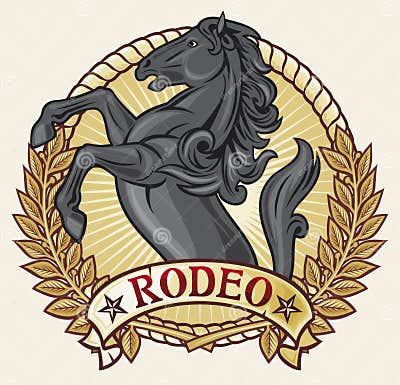 Rodeo label stock vector. Illustration of ranch, silhouette - 24400220