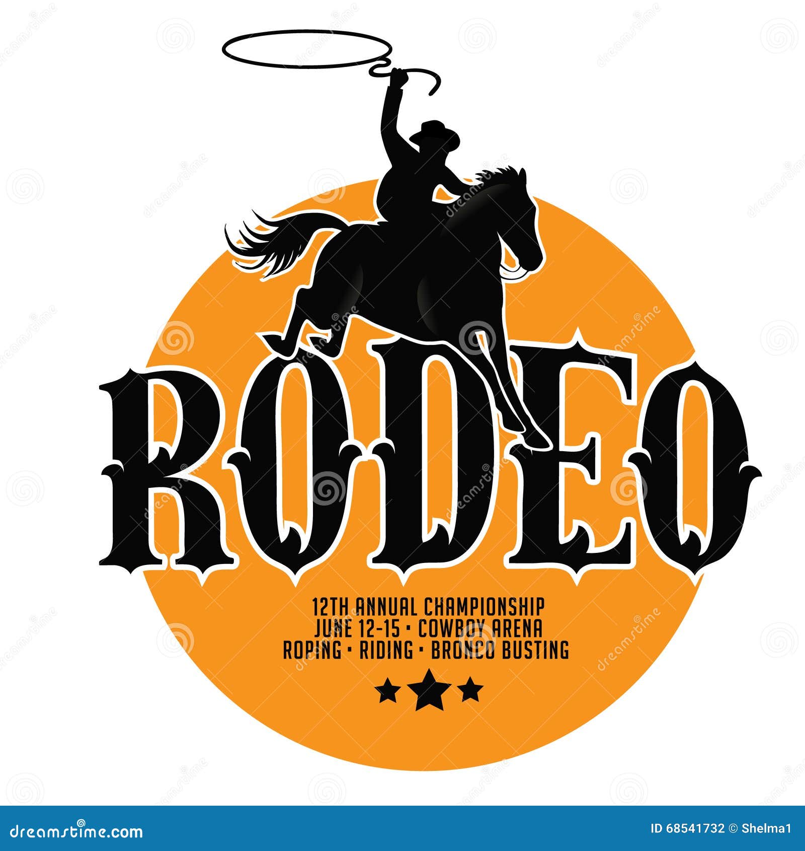 Rodeo Poster Design with Copy Space Stock Vector - Illustration of ...