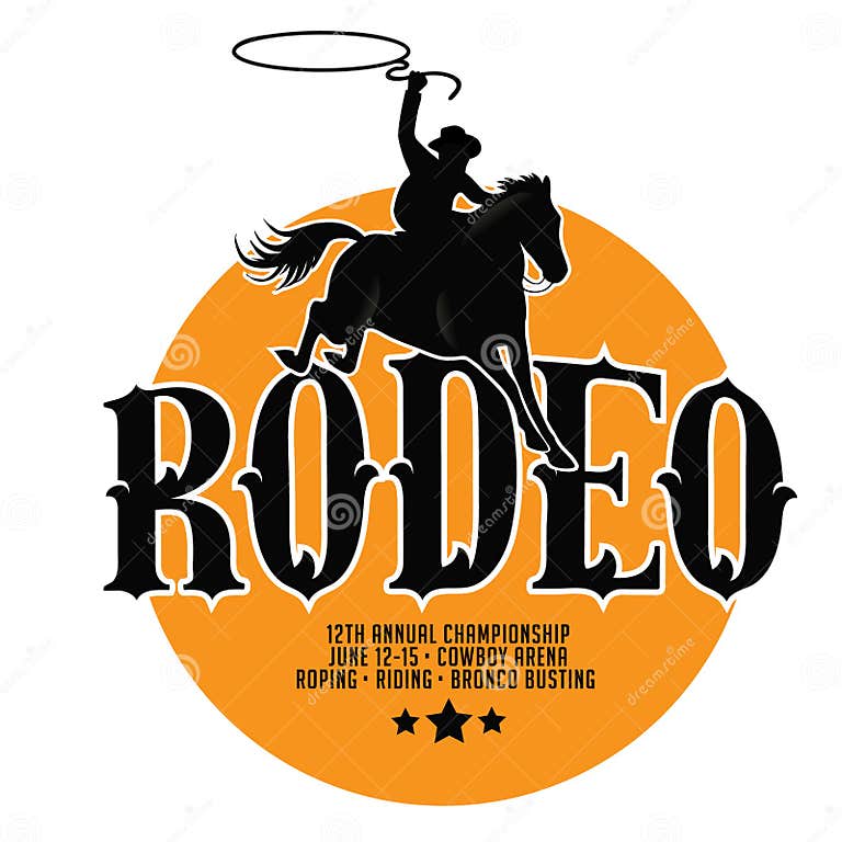 Rodeo Poster Design with Copy Space Stock Vector - Illustration of ...