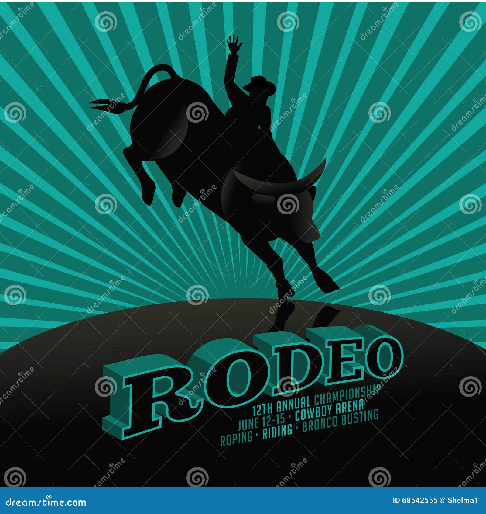 Rodeo Poster Design with Copy Space. Stock Vector - Illustration of ...
