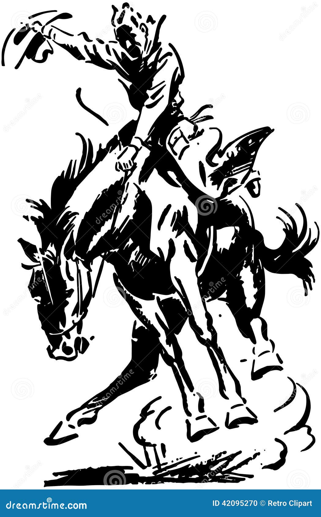 Rodeo Rider stock vector. Illustration of horses, americana - 42095270