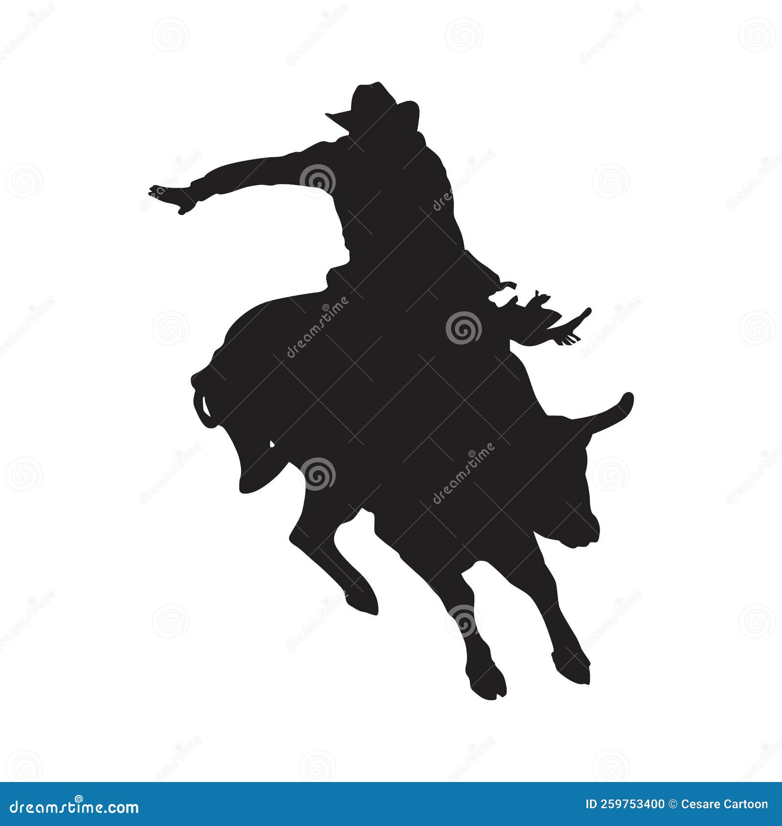 Rodeo silhouette vector illustratie. Illustration of embleem - 259753400