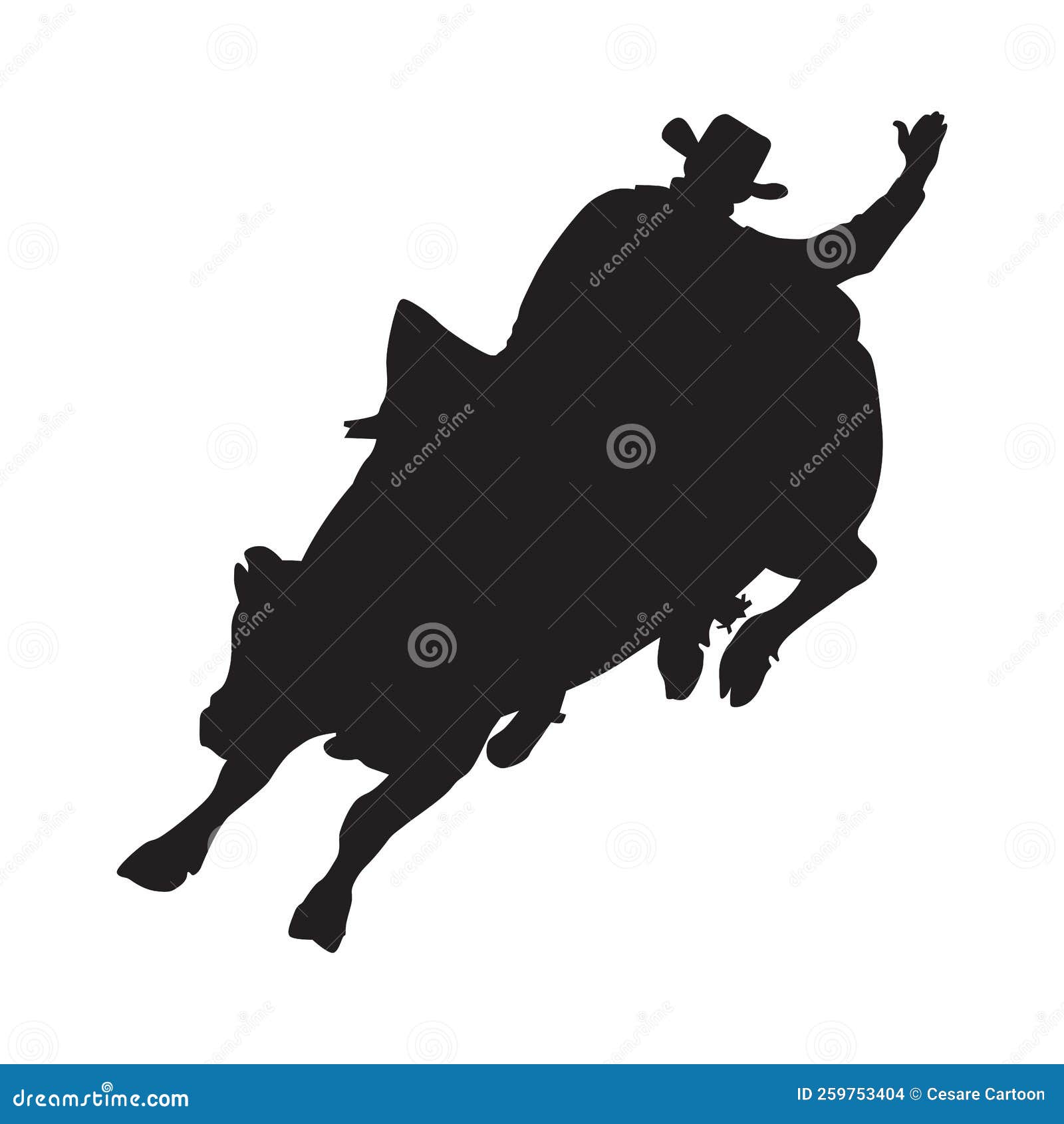 Rodeo silhouette vector illustratie. Illustration of pictogram - 259753404