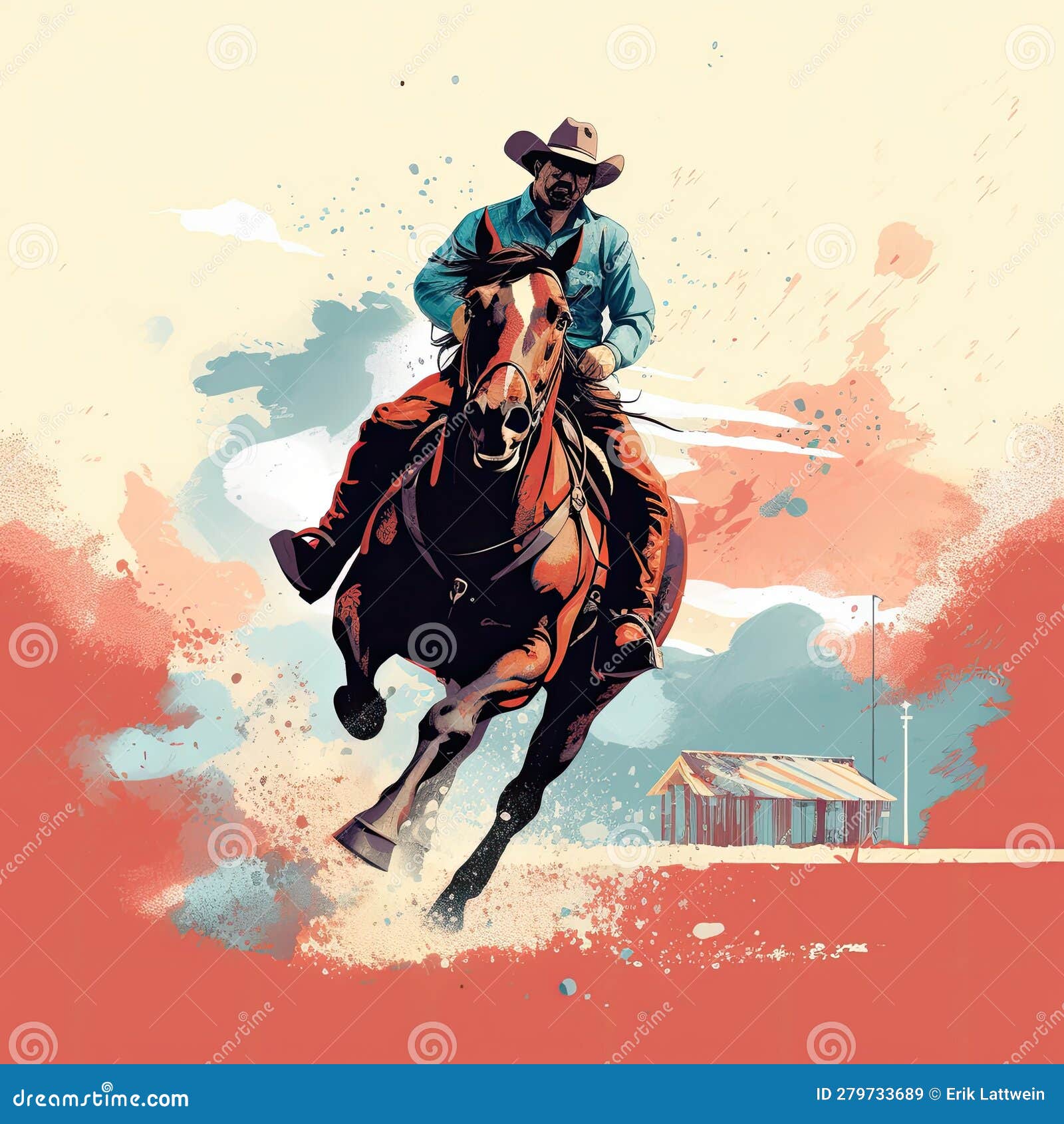 Rodeo Sports Illustration - Made with Generative AI Tools Stock ...
