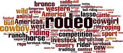 Rodeo word cloud stock vector. Illustration of festival - 291528839