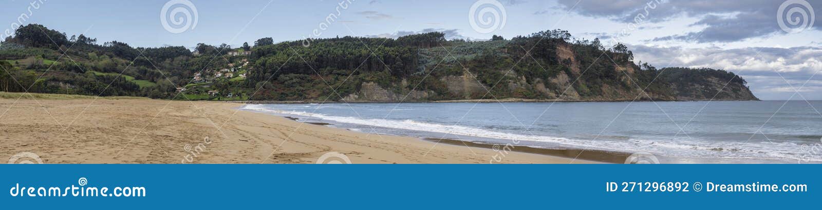 Rodiles beach pano stock photo. Image of vacations, seasonal - 271296892