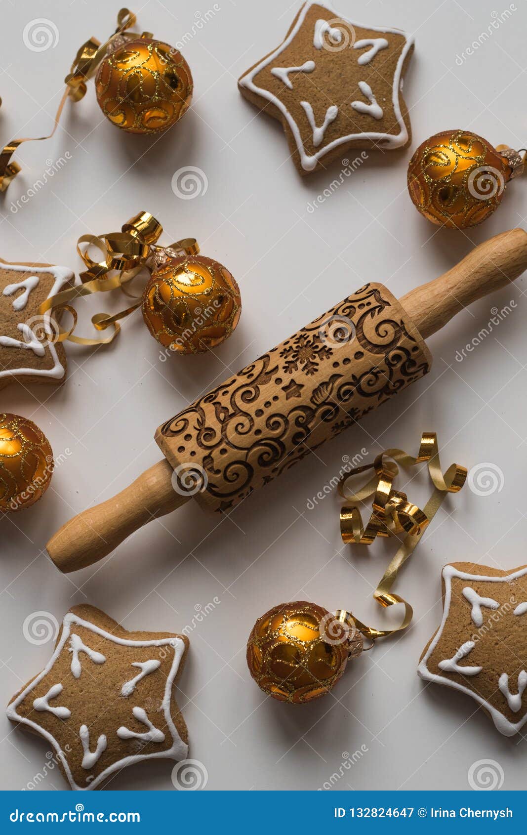 Rodillo De Madera Tradicional Con Textura Del Modelo Tradicional ...