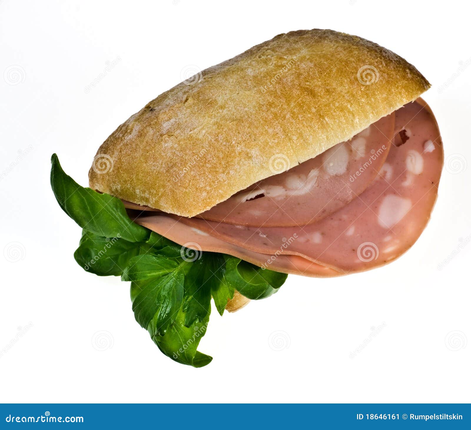 Rodillo De Pan Con Mortadela Imagen de archivo - Imagen de comida ...