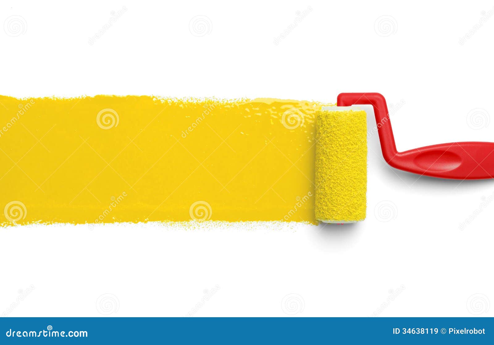 Rodillo De Pintura Amarillo Imagen de archivo - Imagen de modelo ...