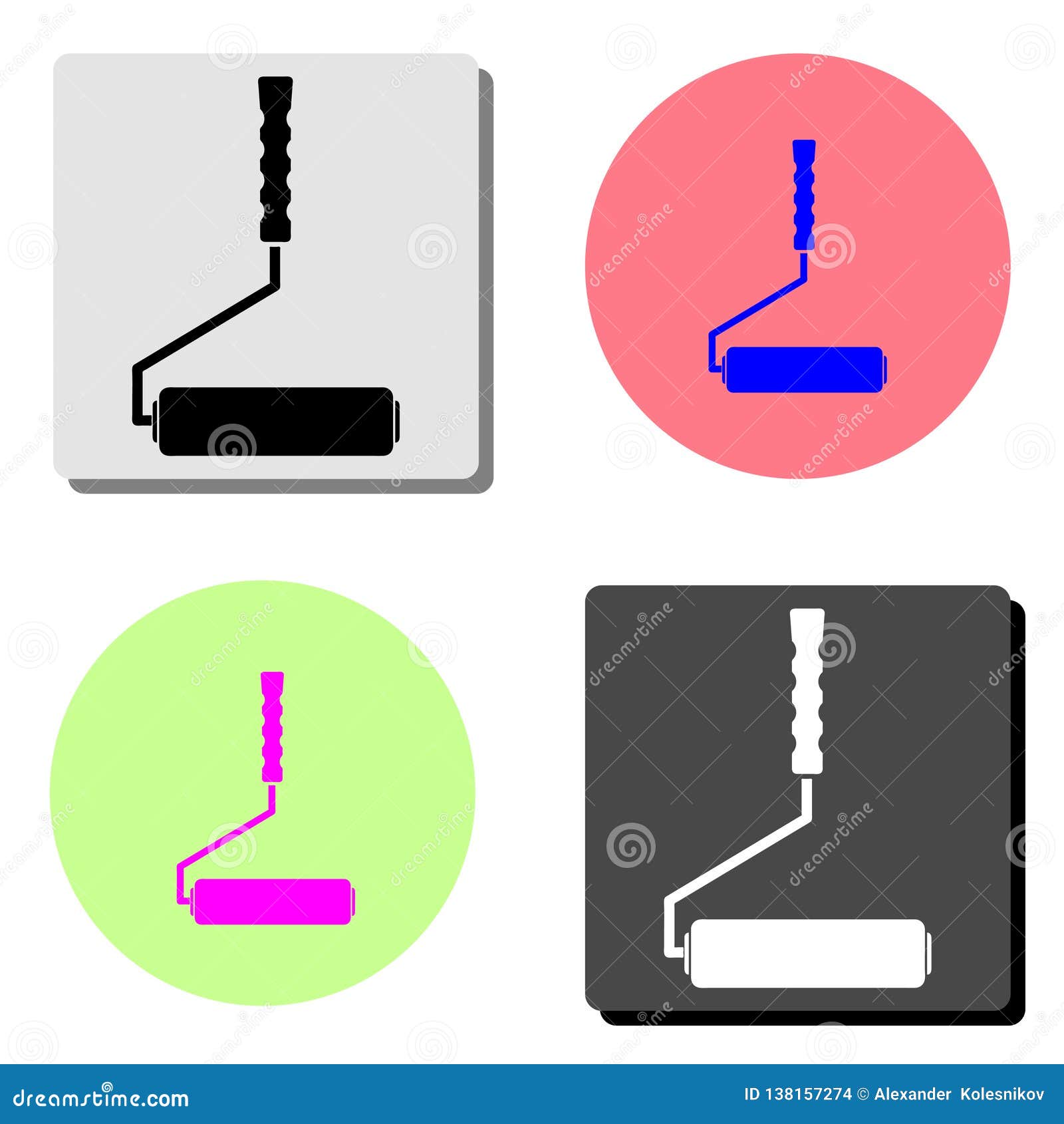 Rodillo Icono Plano Del Vector Stock de ilustración - Ilustración de ...
