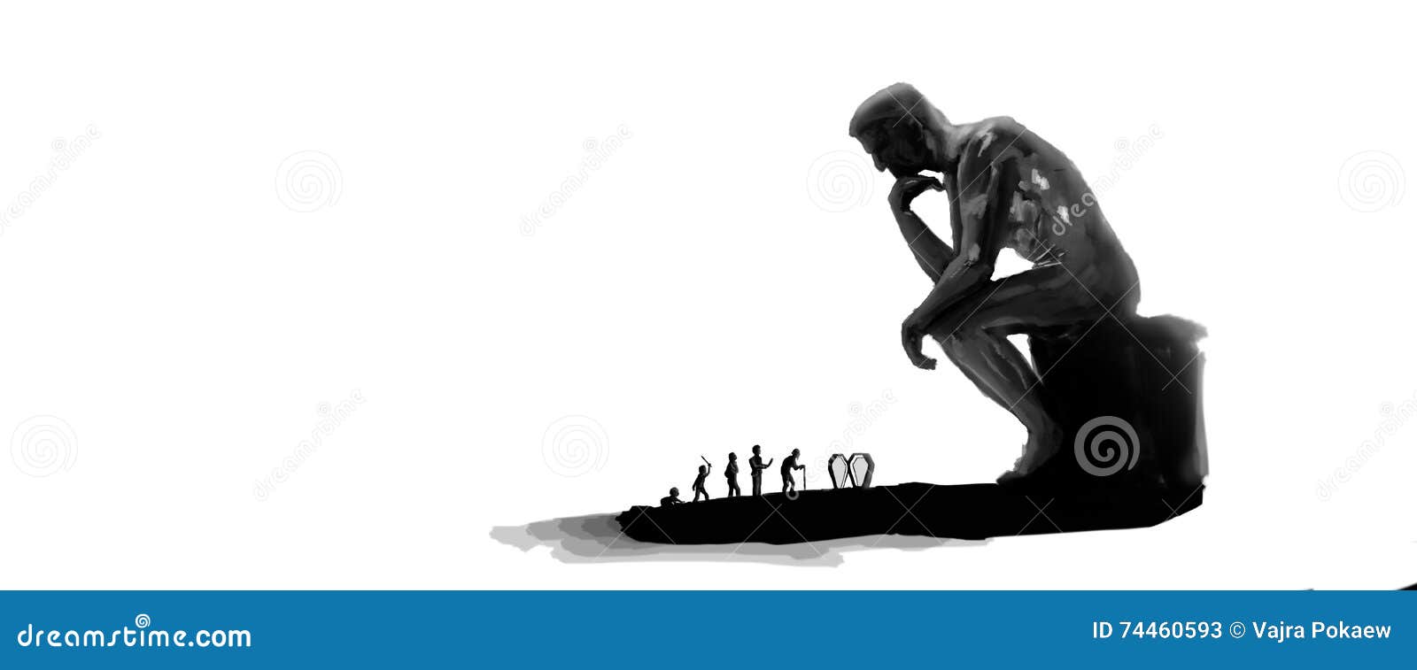 Rodin Der Denker Und Das Leben Redaktionelles Stockfoto - Illustration ...