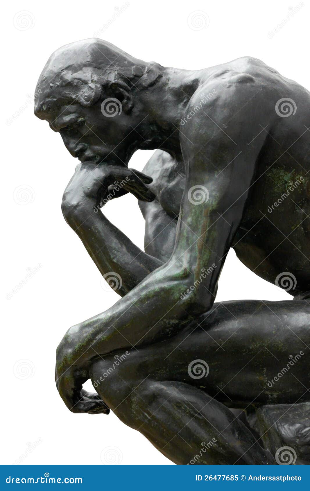 Rodin Thinker isolated stock image. Image of gallery - 26477685