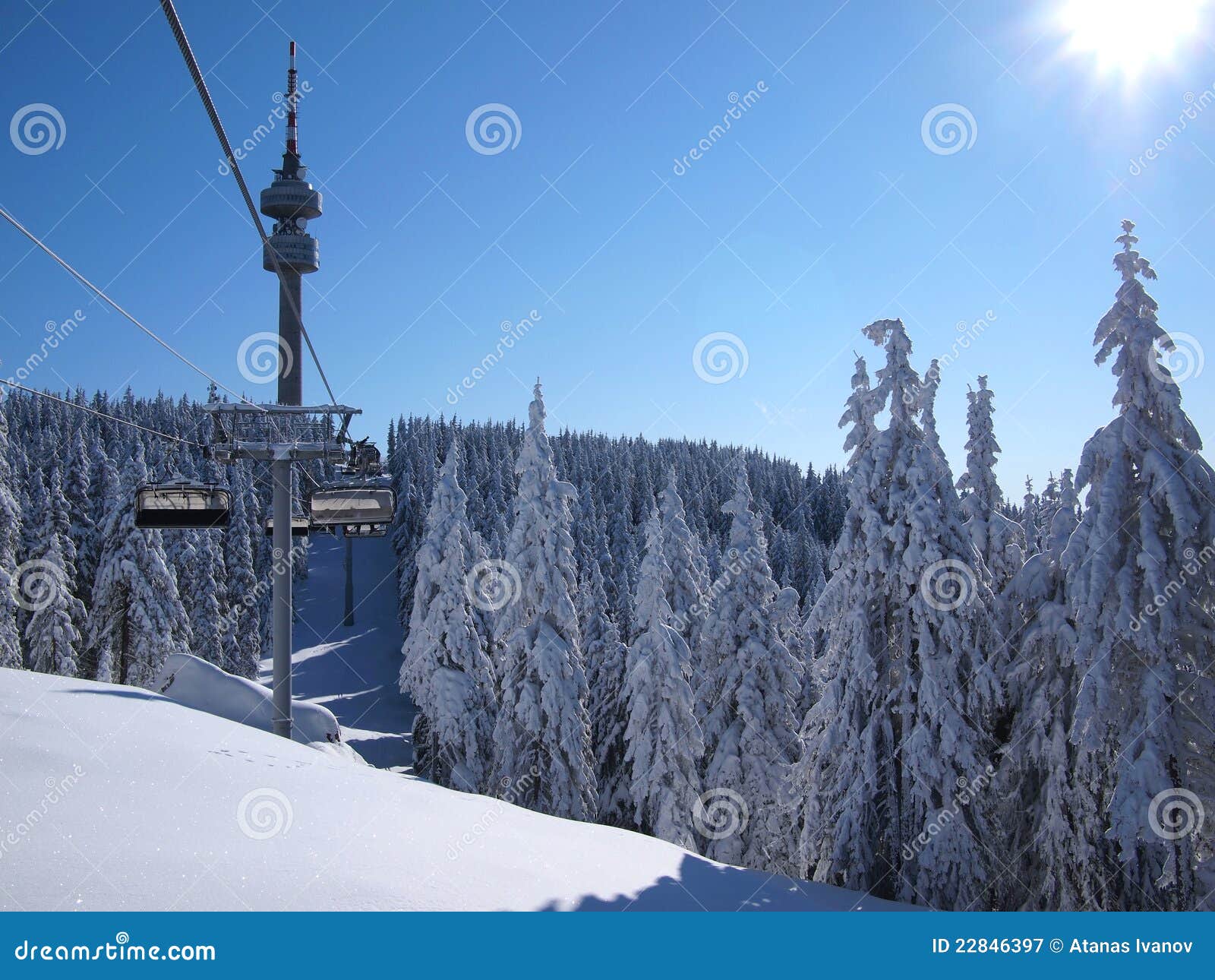 Rodopi mountain stock image. Image of cold, outdoor, chairlift - 22846397