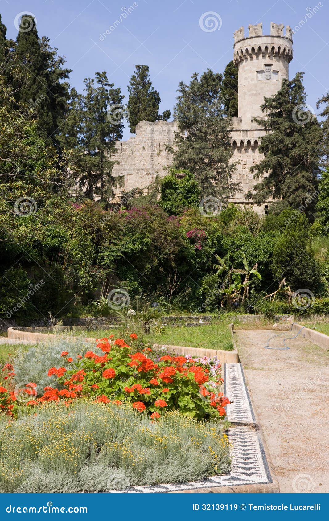 Rodos castle stock image. Image of rodos, vegetation - 32139119