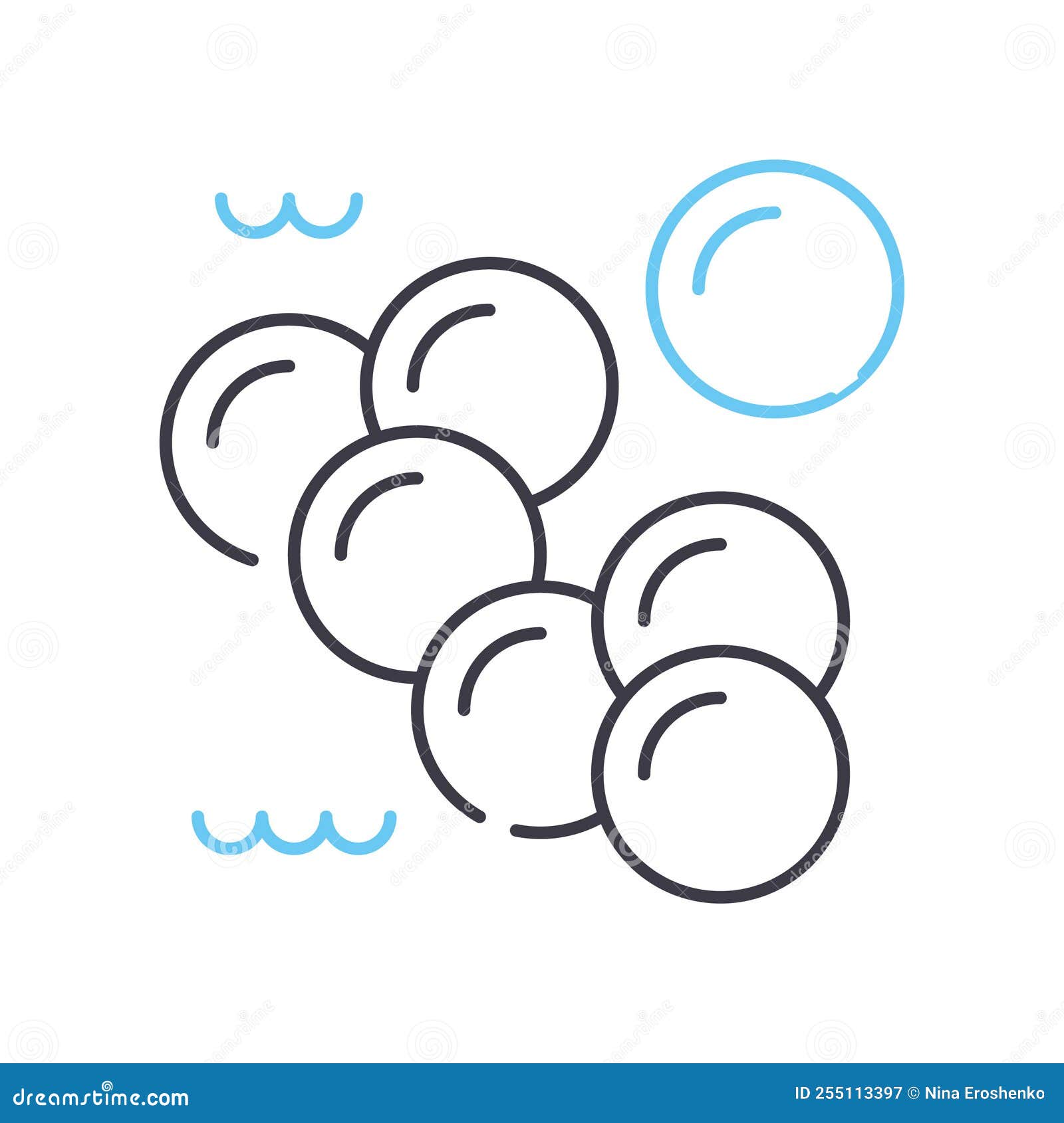 Roe Fish Line Icon, Outline Symbol, Vector Illustration, Concept Sign ...