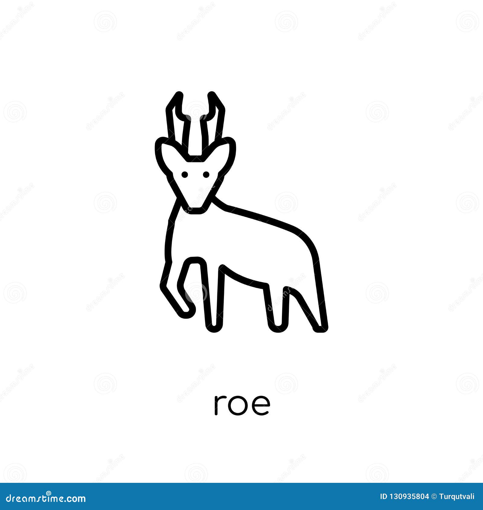 Roe Icon. Trendy Modern Flat Linear Vector Roe Icon on White Background ...