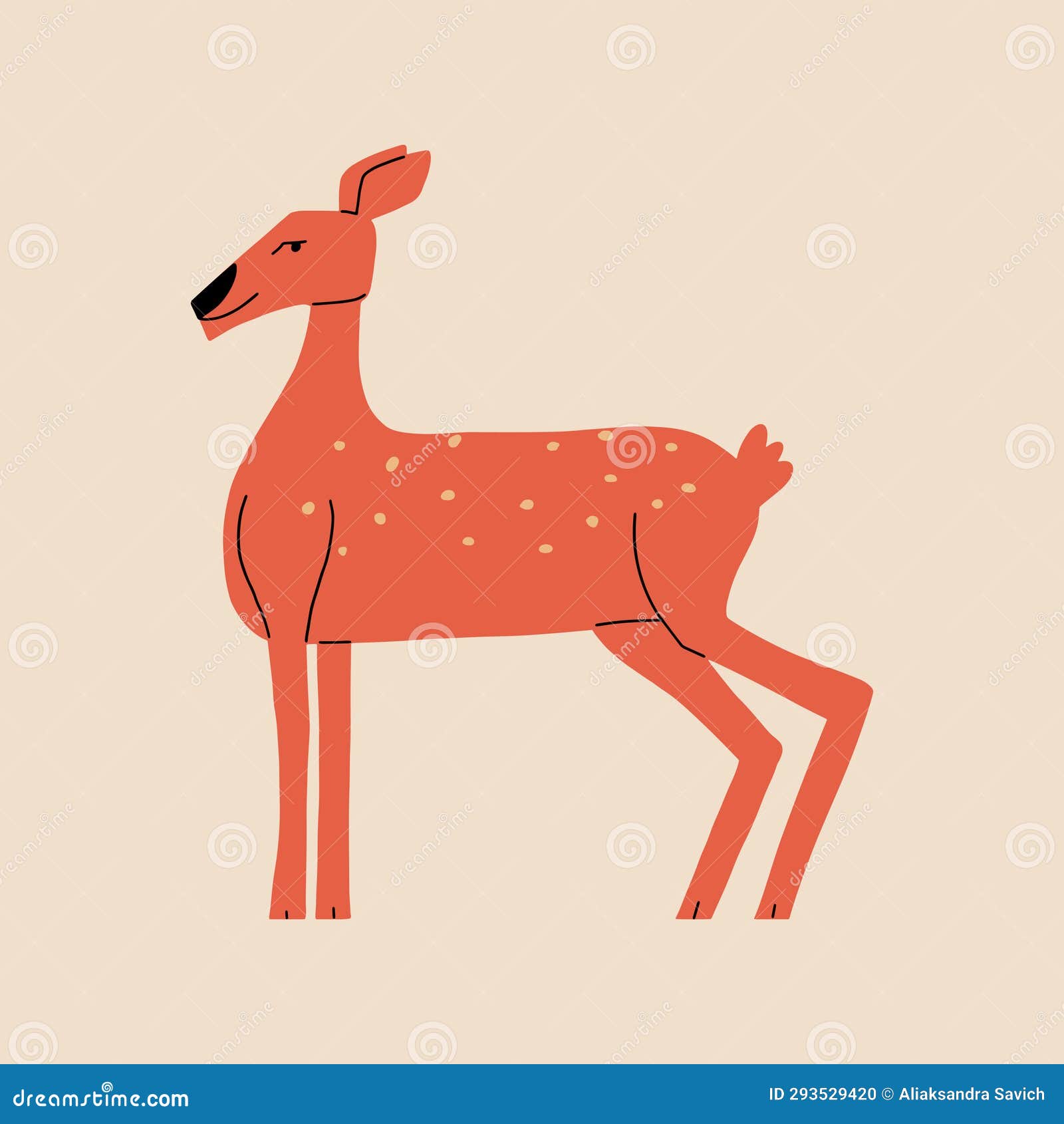 Roe. Vector Illustration in Hand Drawn Style Stock Vector ...
