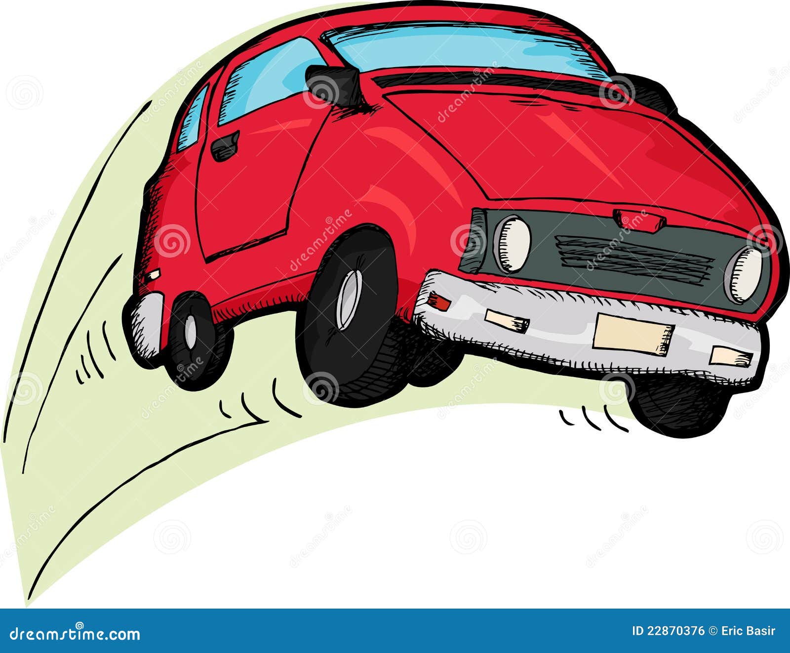 Roekeloze Rode Auto vector illustratie. Illustration of compact - 22870376