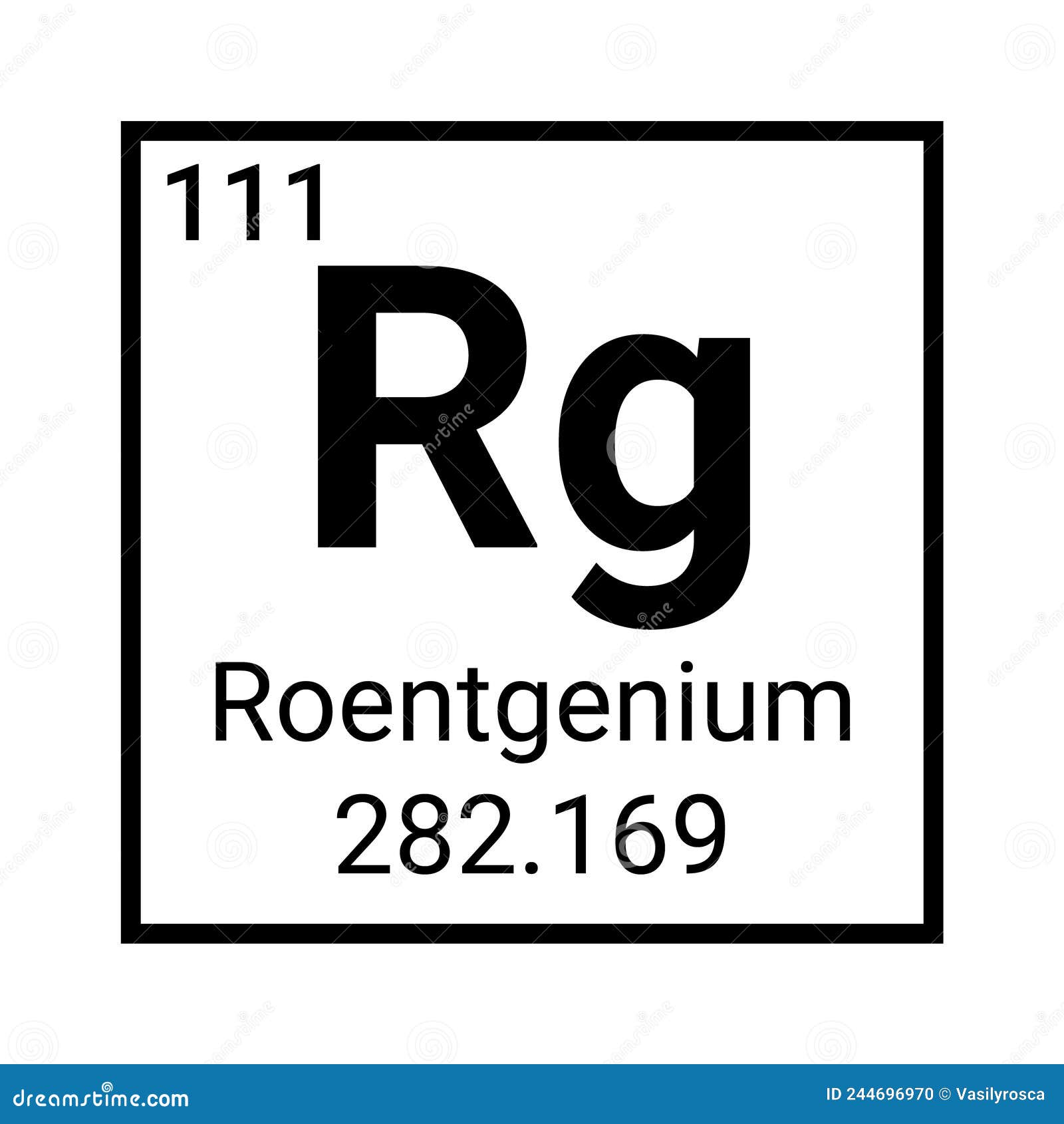 Roentgenium Rg Chemical Element. Roentgenium Sign With Atomic Number ...