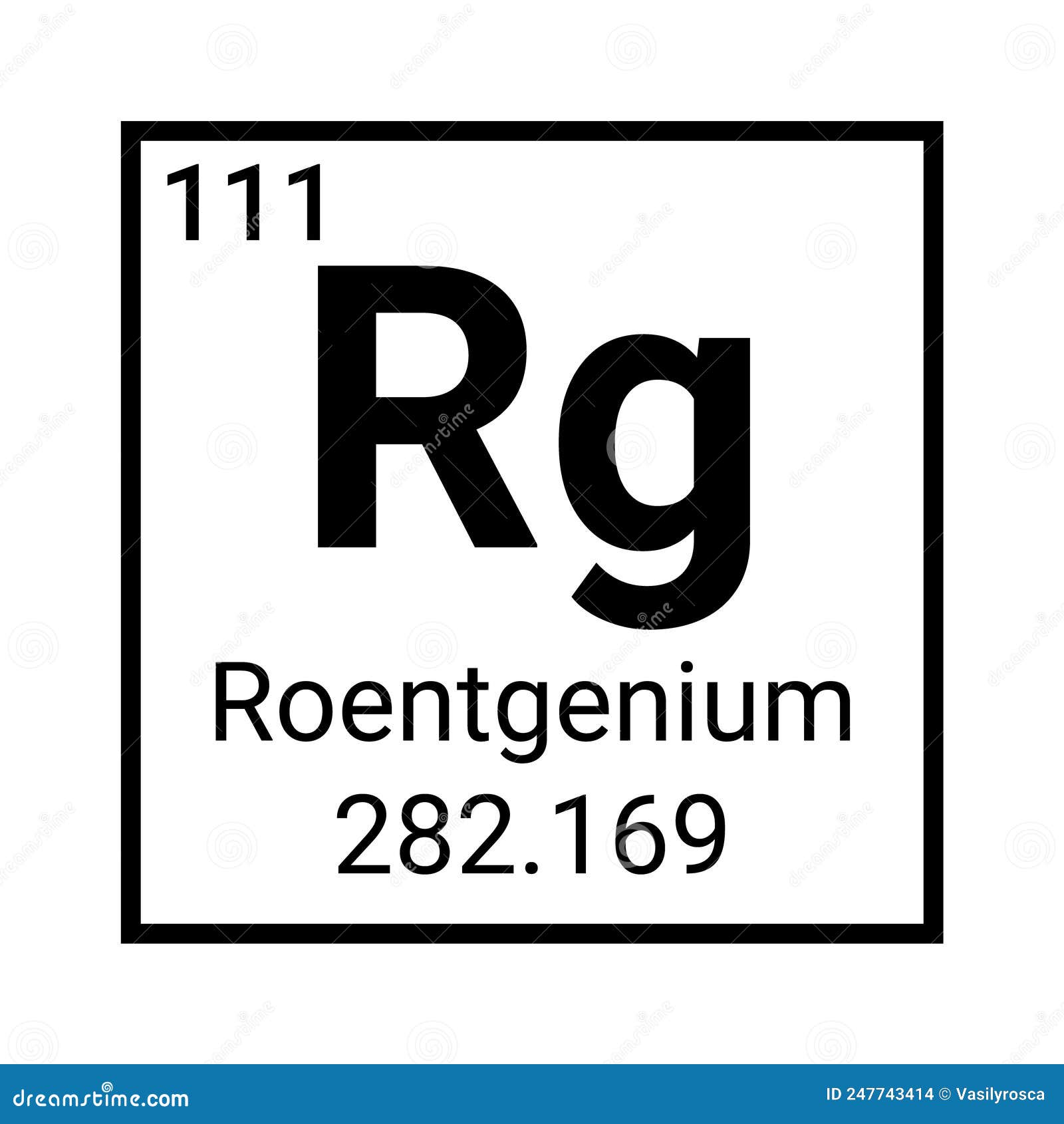Roentgenium Chemical Atom Element Mendeleev Periodic Table Vector ...