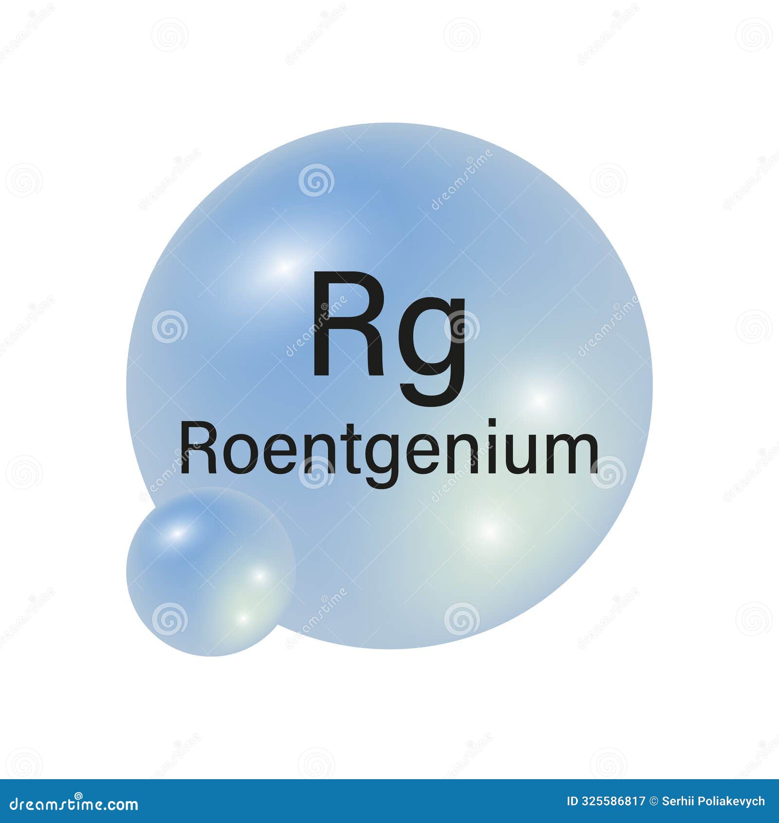 Roentgenium Element Icon. Blue Spherical Symbol. Vector Chemical ...