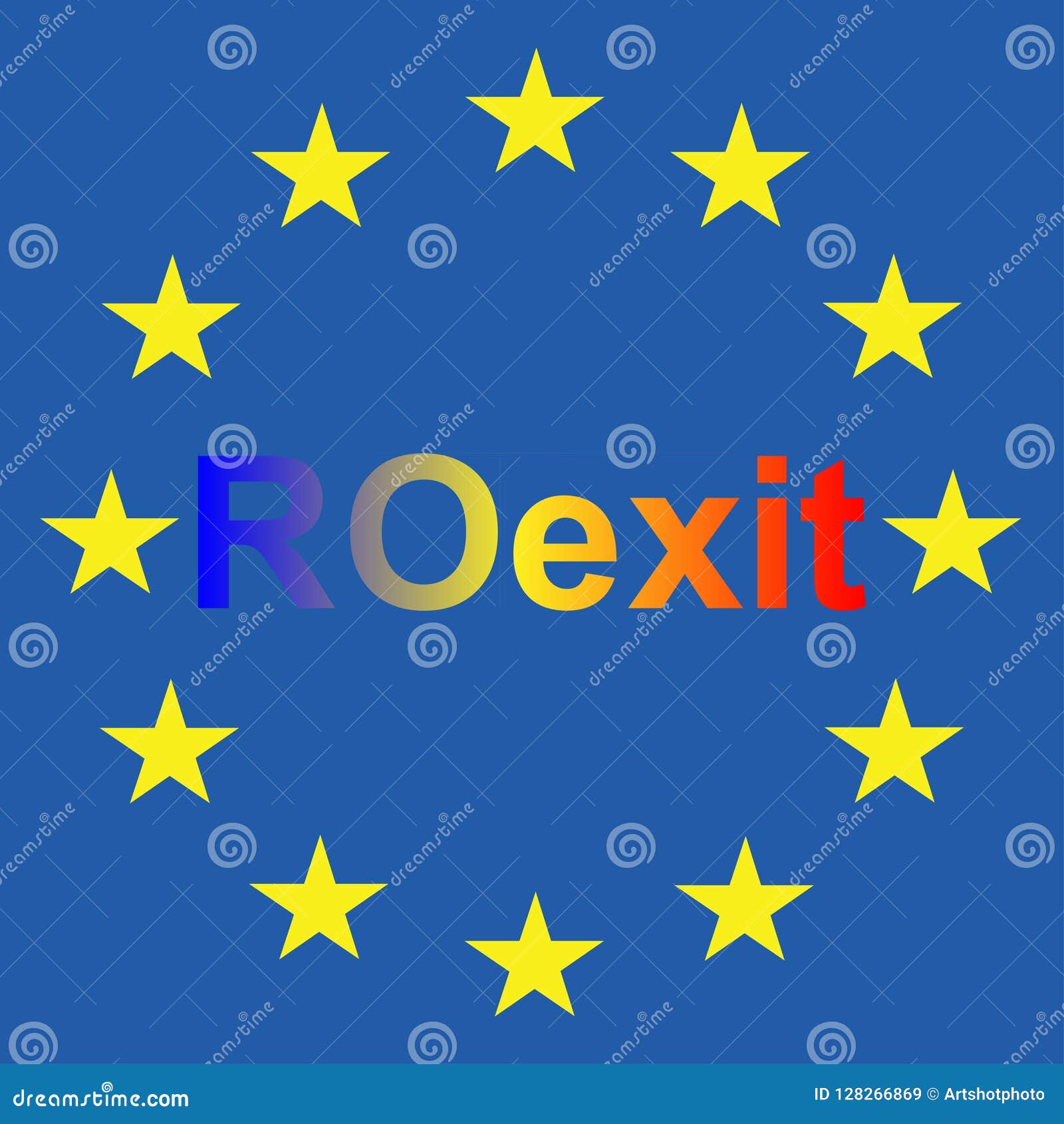 Roexit Concept, Romania EU Exit Stock Vector - Illustration of exit ...