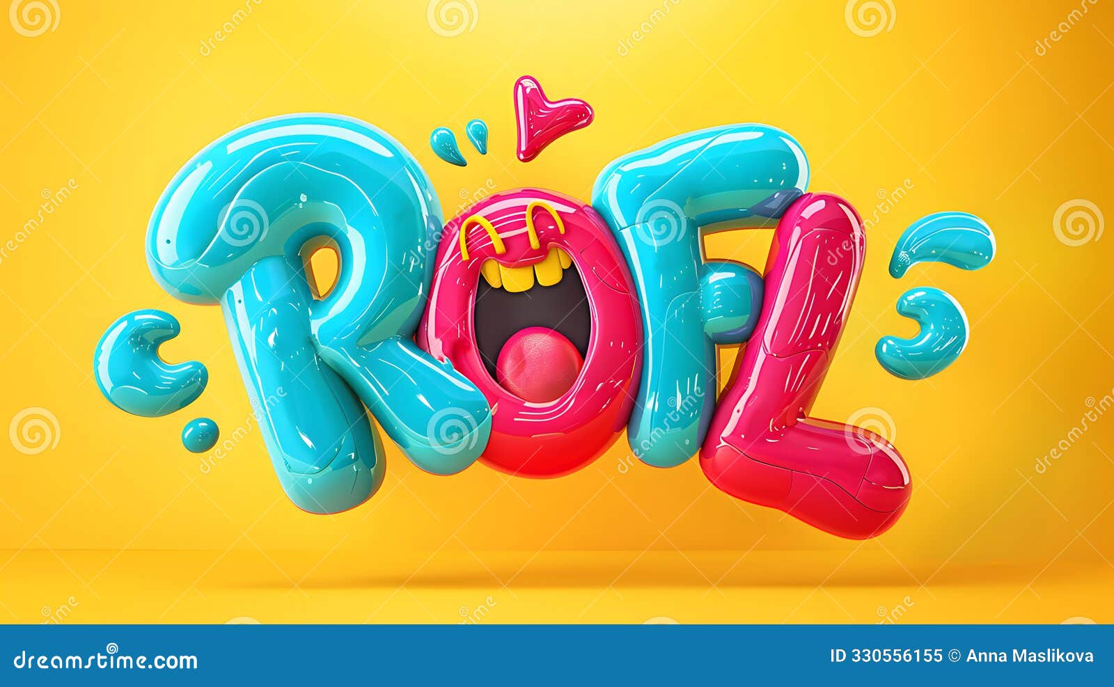 ROFL Design: Vibrant Cartoon Graphics with Modern Typography Stock ...