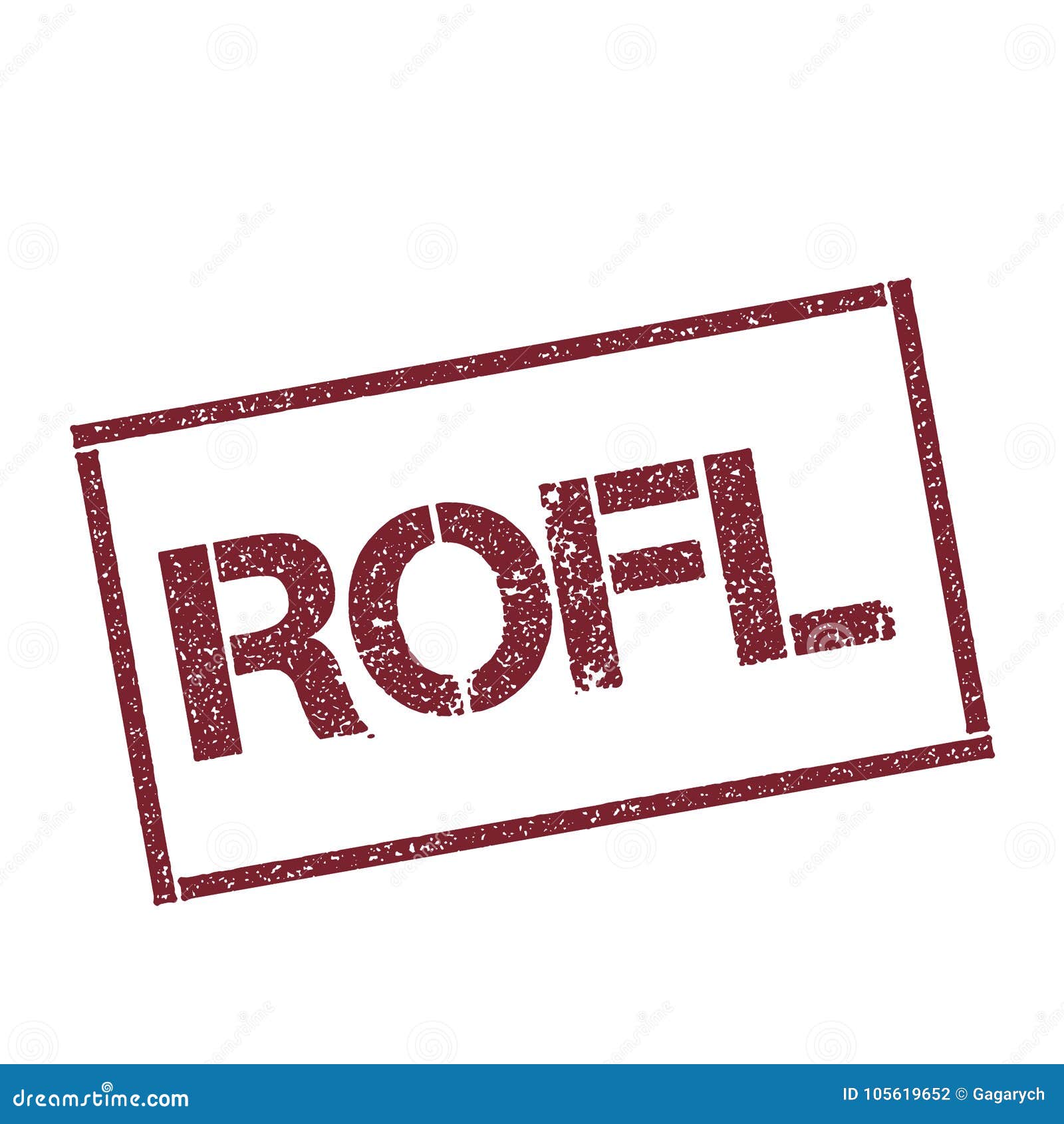 Rofl rectangular stamp. stock vector. Illustration of mess - 105619652