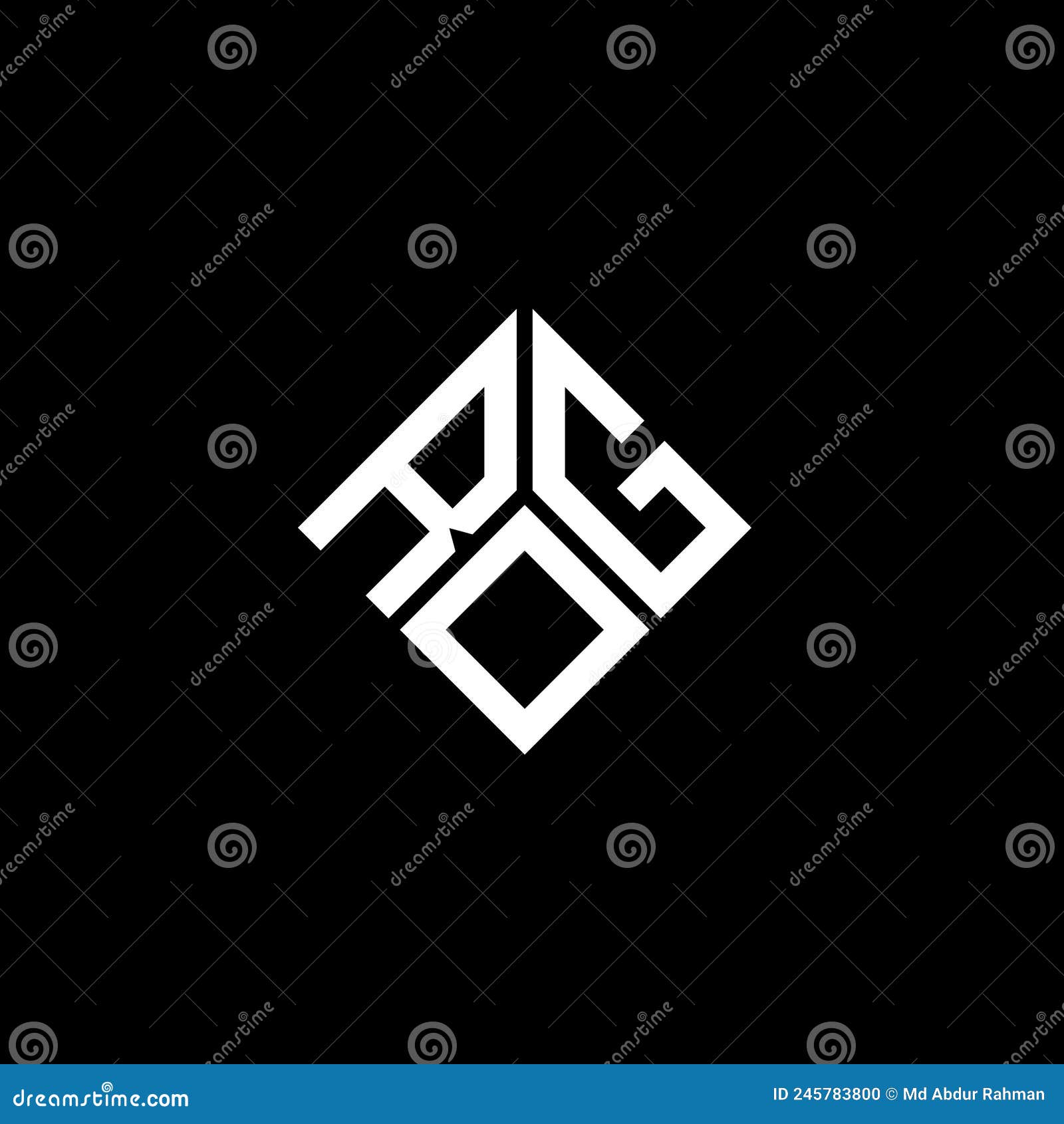ROG Letter Logo Design on Black Background. ROG Creative Initials ...