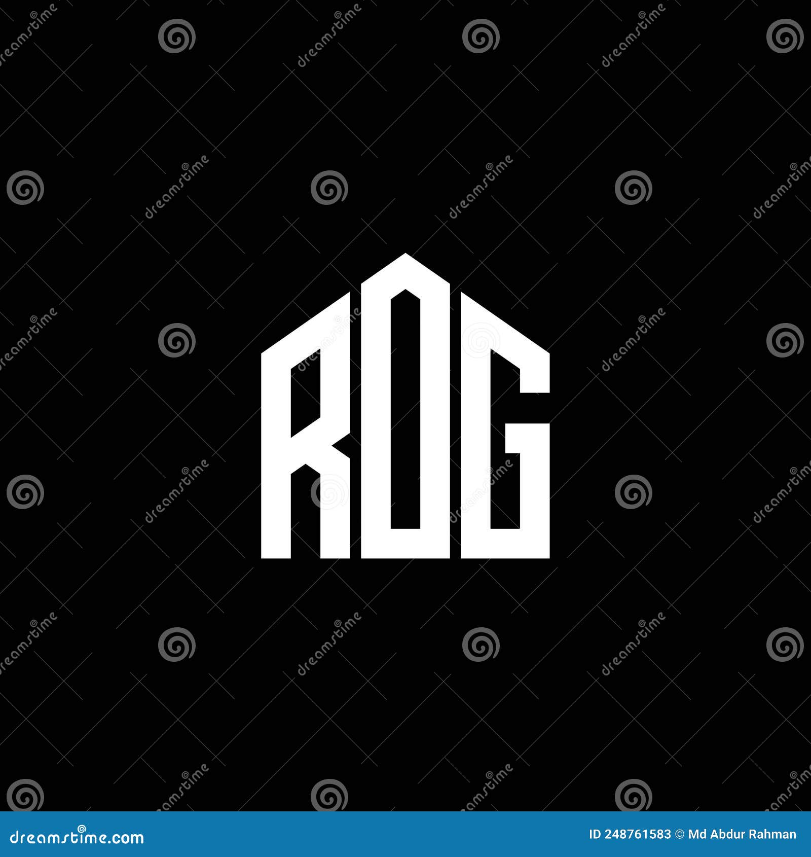 ROG Letter Logo Design on BLACK Background. ROG Creative Initials ...