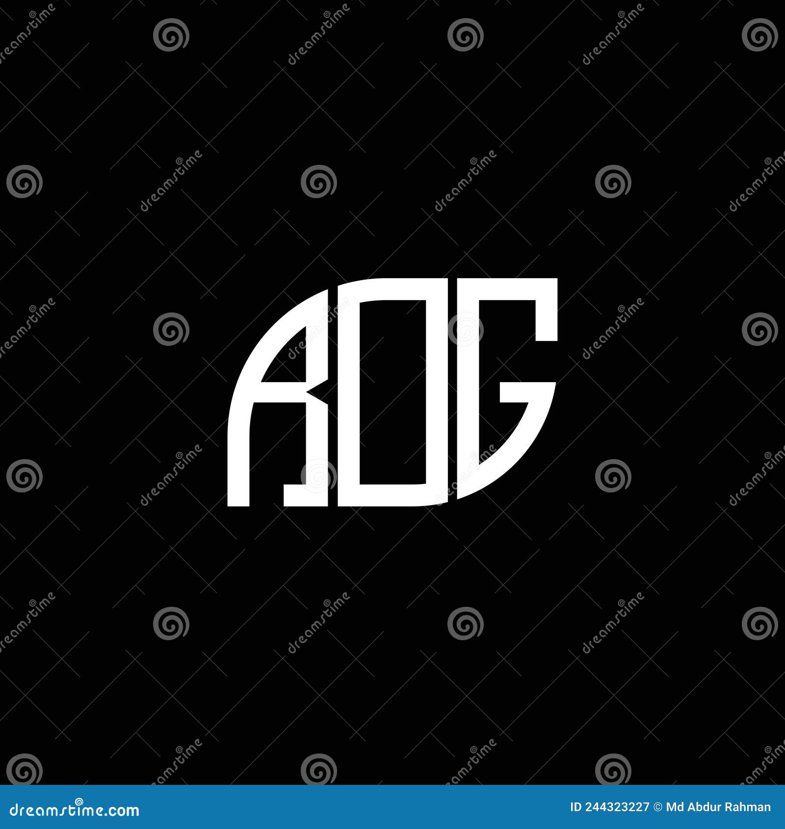 ROG Letter Logo Design on Black Background. ROG Creative Initials ...