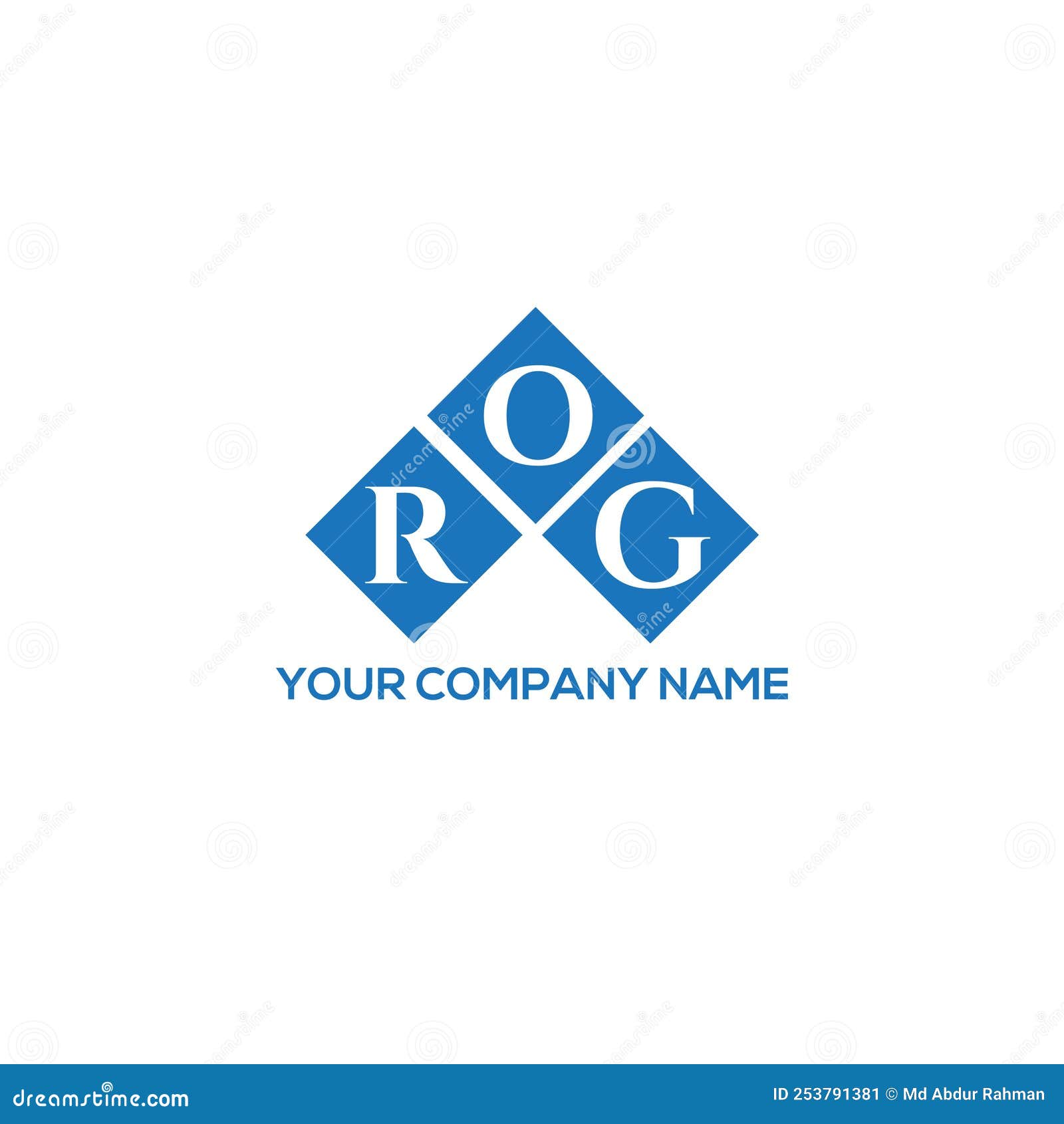 ROG Letter Logo Design on WHITE Background. ROG Creative Initials ...