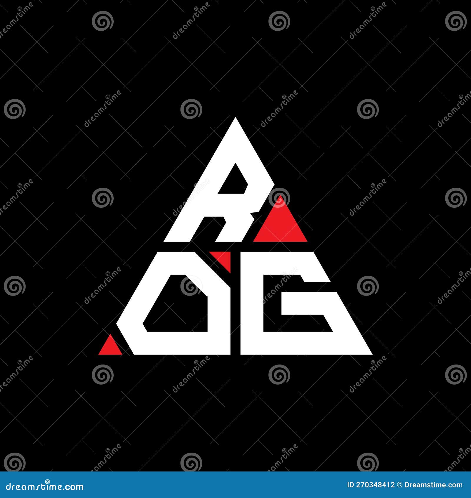 ROG Triangle Letter Logo Design With Triangle Shape. ROG Triangle Logo ...