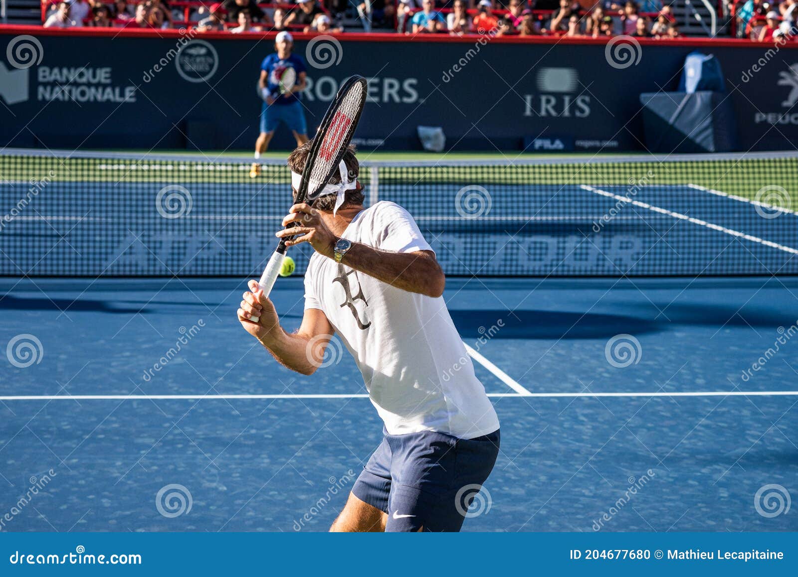 Roger Federer, Practicing during the Roger Cup Editorial Image - Image ...