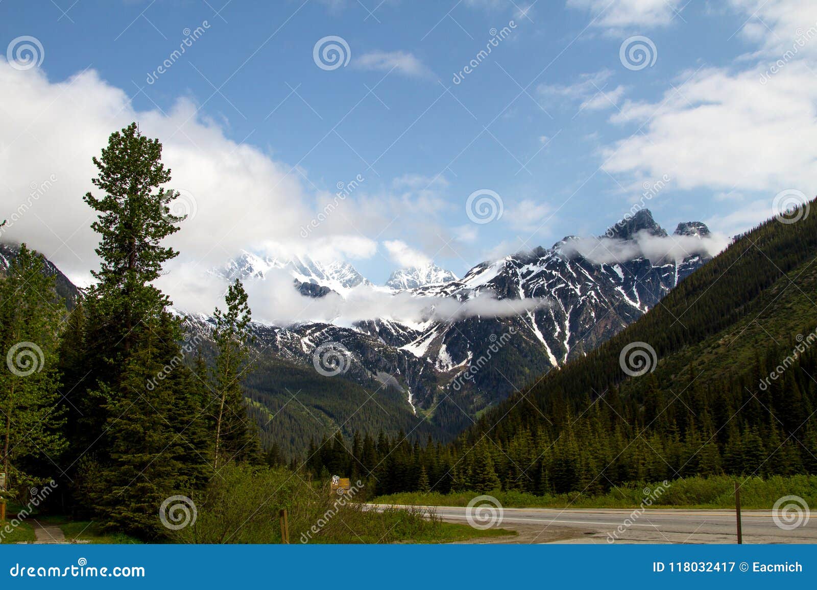 Rogers Pass Mountain View stock image. Image of nationalpark - 118032417