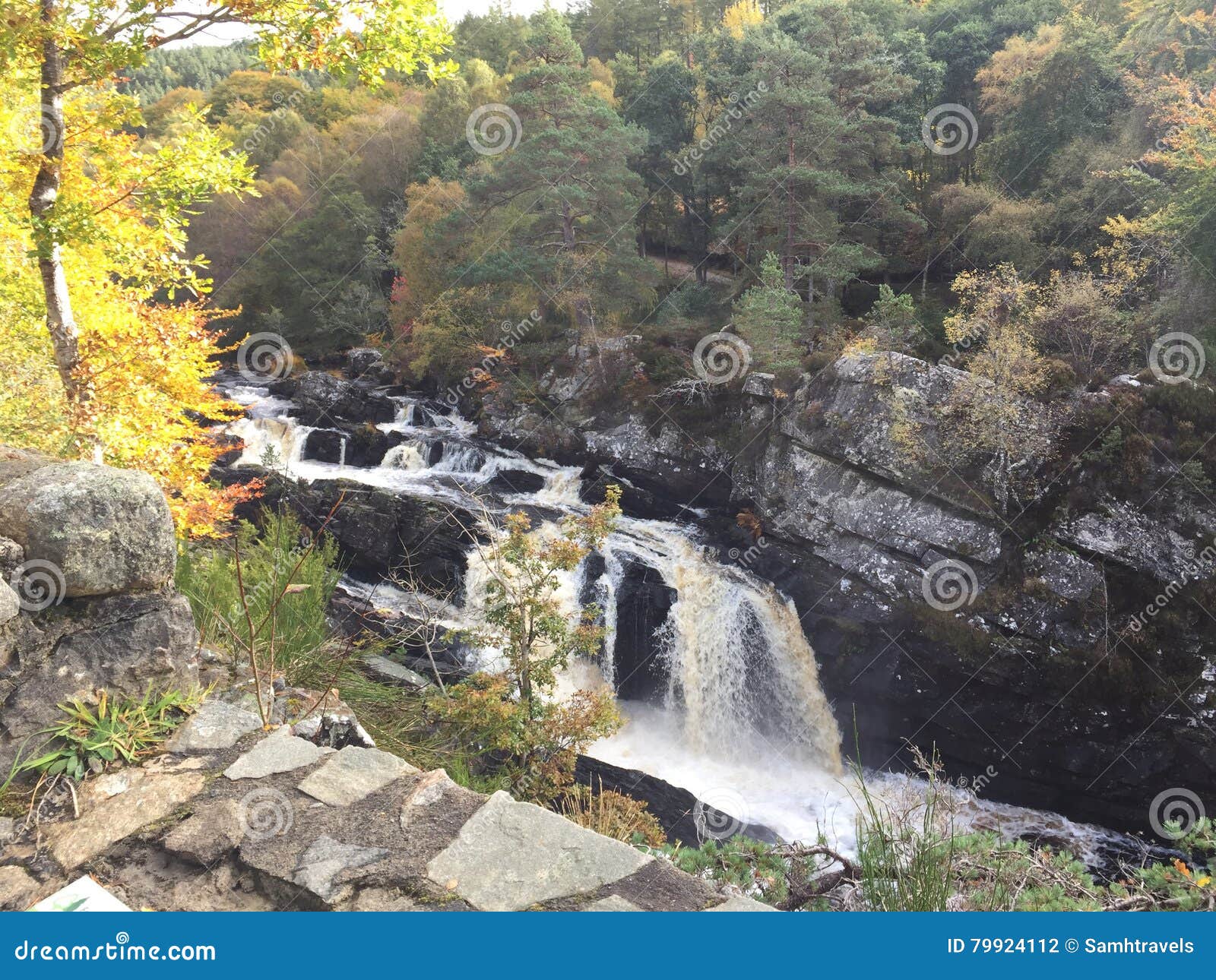Rogie Falls / Waterfall stock photo. Image of river, blackriver - 79924112