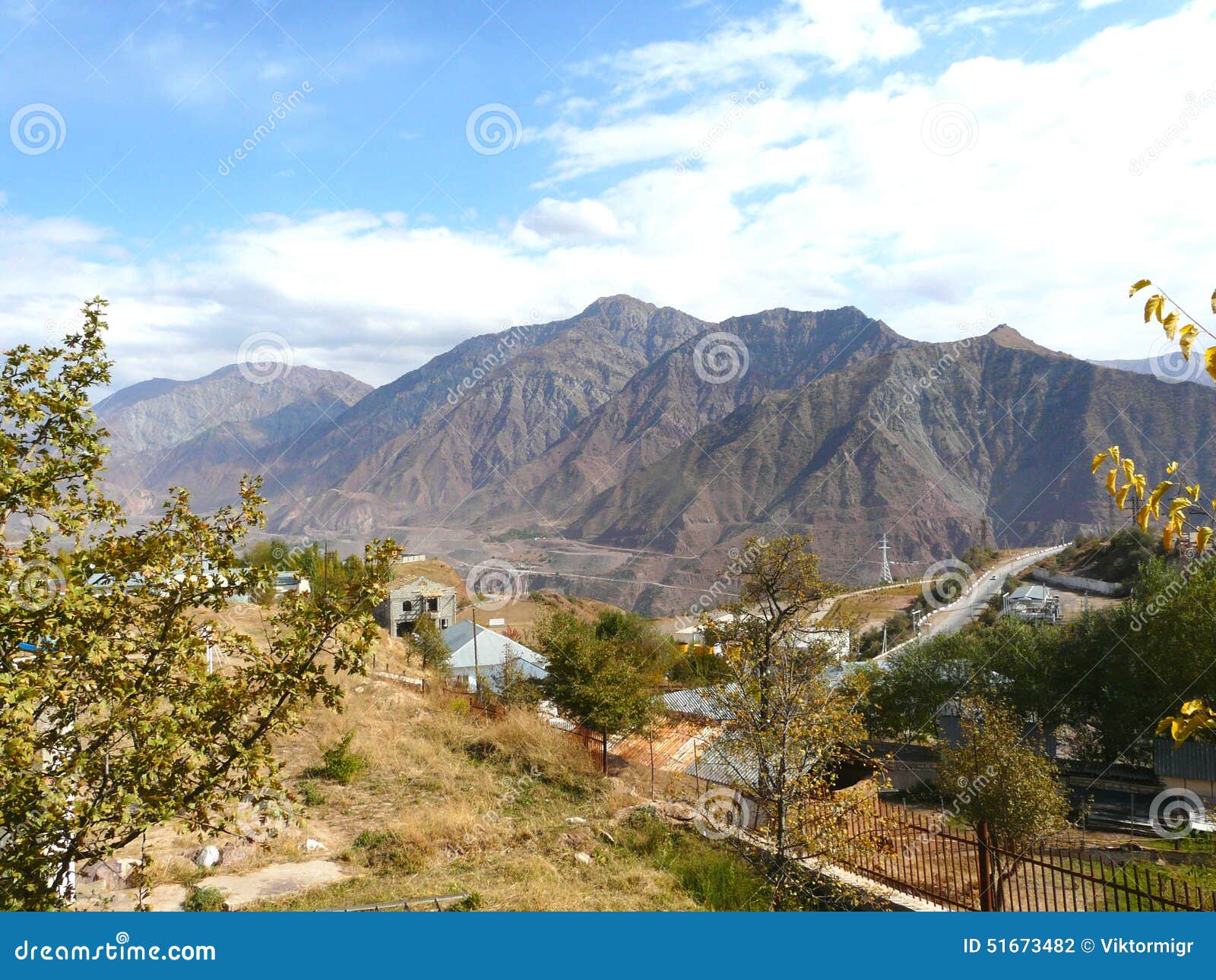 Rogun City stock photo. Image of construction, hydroelectric - 51673482