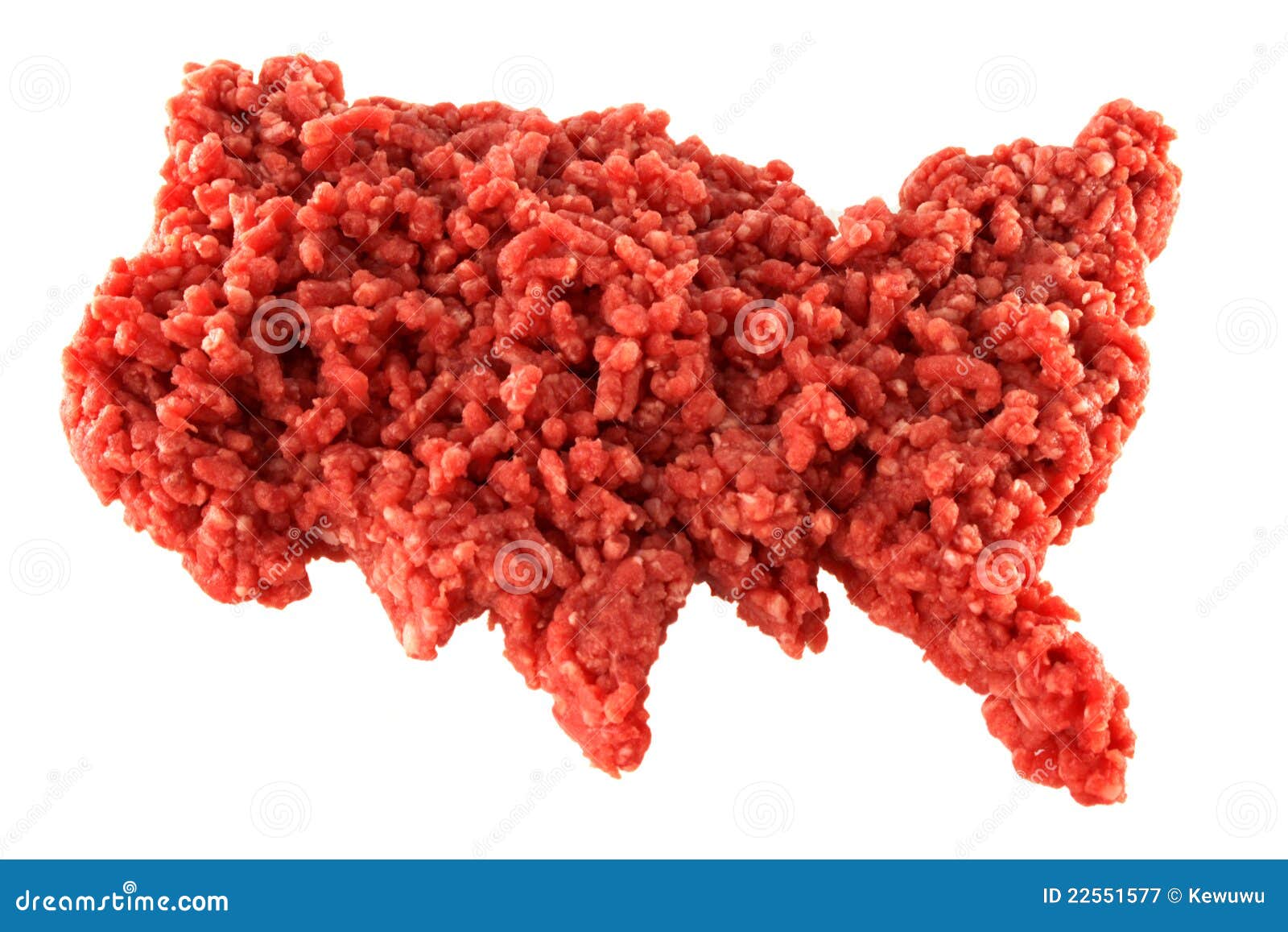 Rohes Gehacktes Fleisch in Der Form Von USA Auf Weiß Stockbild - Bild ...