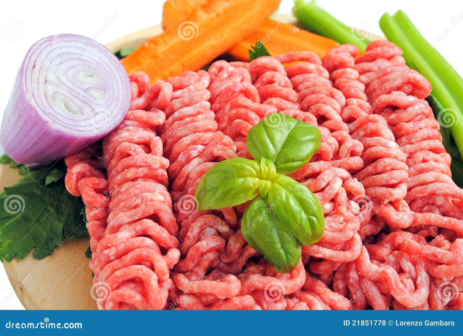 Rohes Rinderhackfleisch Mit Gemüse Stockfoto - Bild von sellerie ...