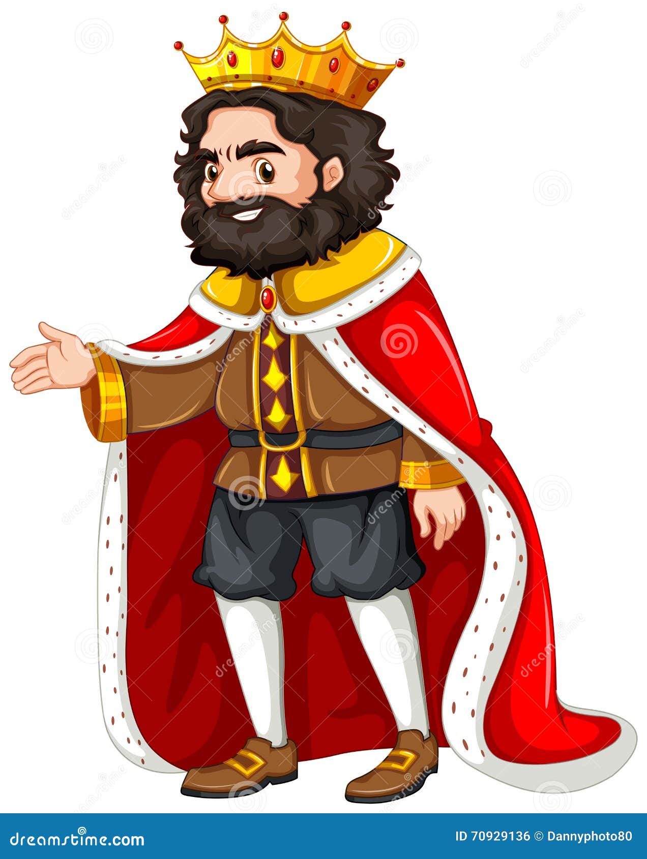 Roi Avec La Robe Longue Rouge Illustration de Vecteur - Illustration du ...