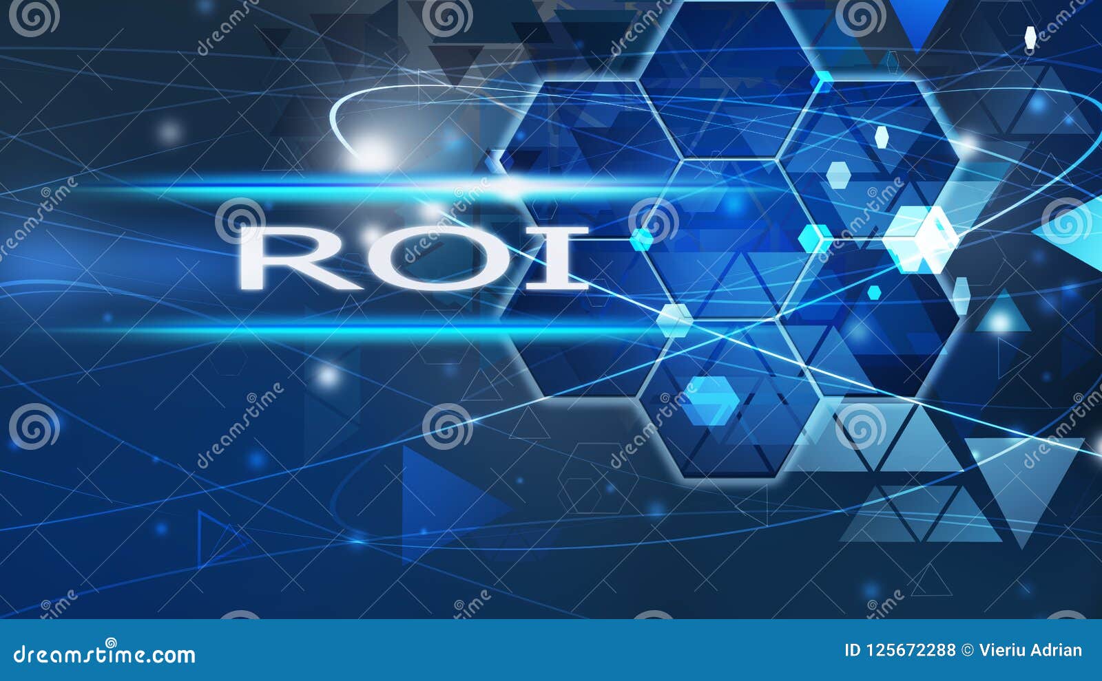 Roi Background Abstract Blue Concept Solution Stock Illustration ...
