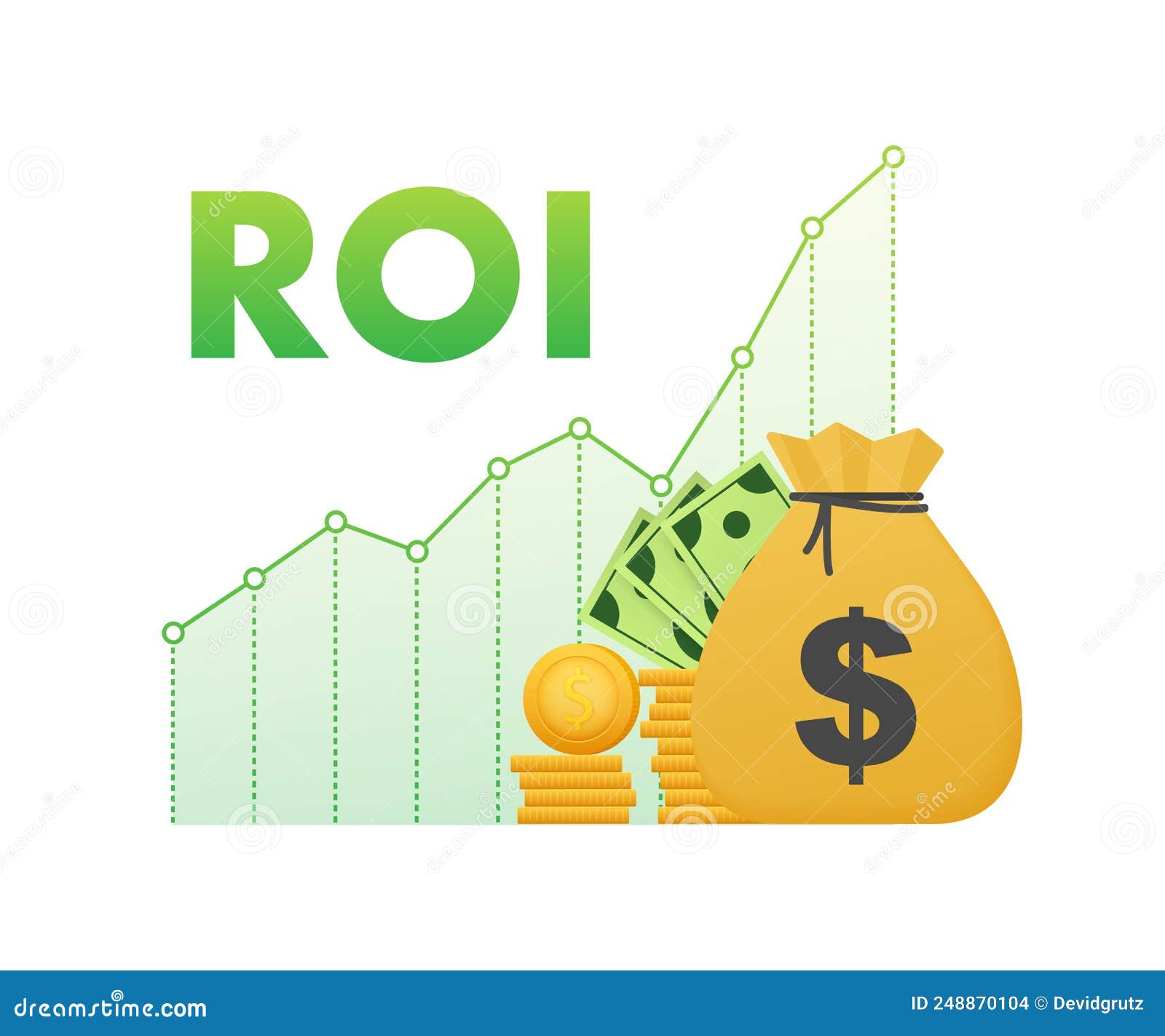 ROI Concept Design with Elements. Return on Investment - Vector Flat ...
