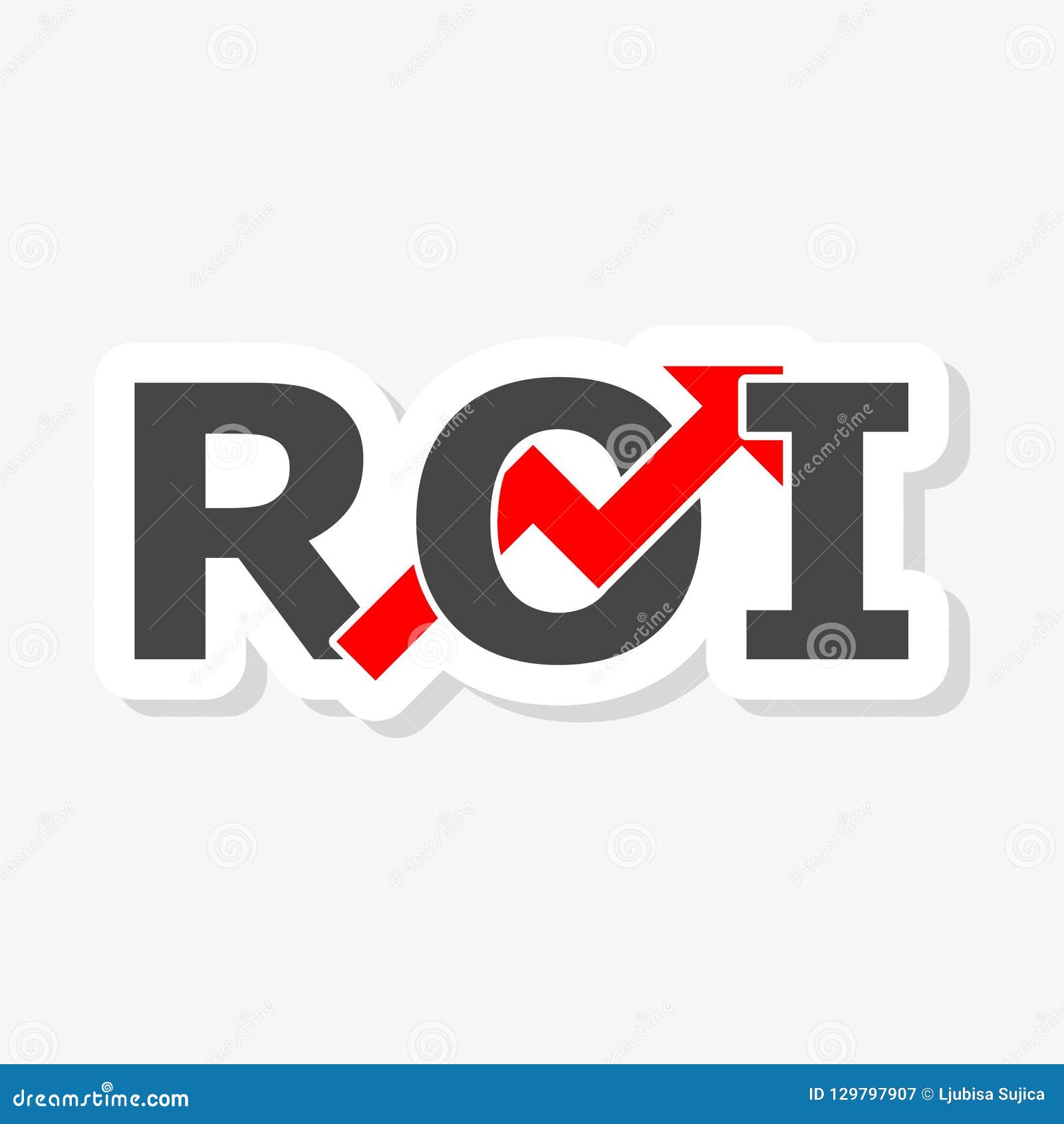 ROI concept sticker stock illustration. Illustration of calculator ...