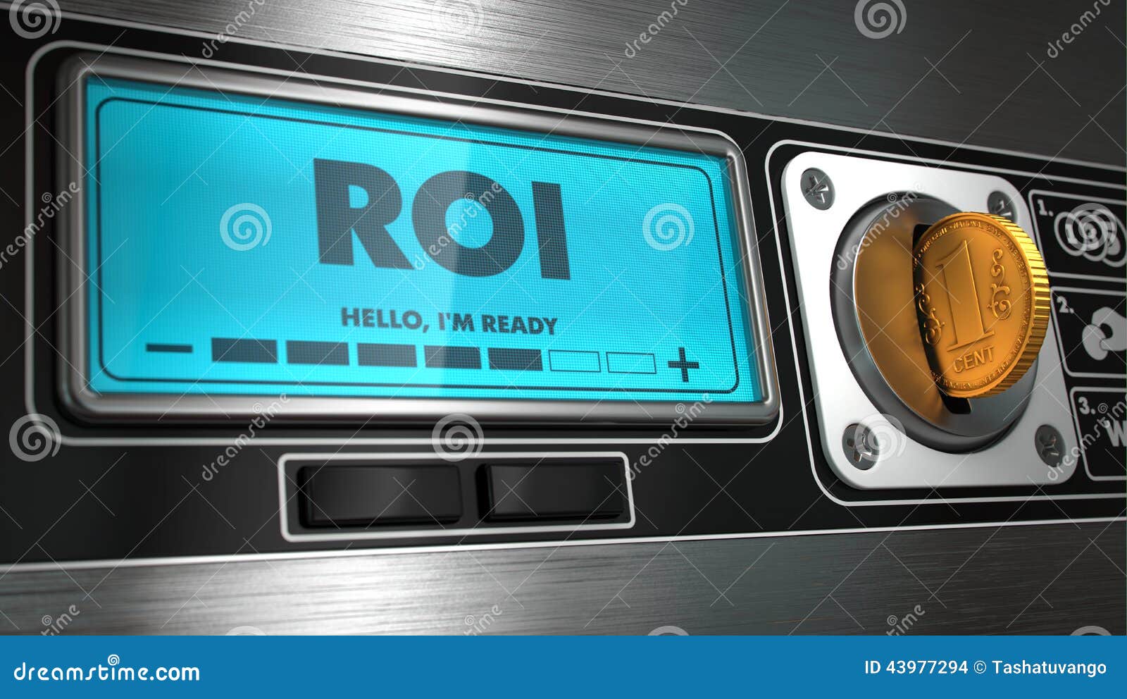 ROI on Display of Vending Machine. Stock Photo - Image of profit ...