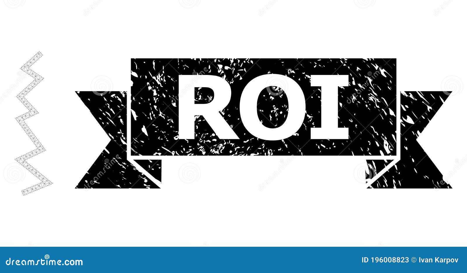 Grunge Roi Ribbon Stamp and Mesh Carcass Zigzag Line Stock Vector ...