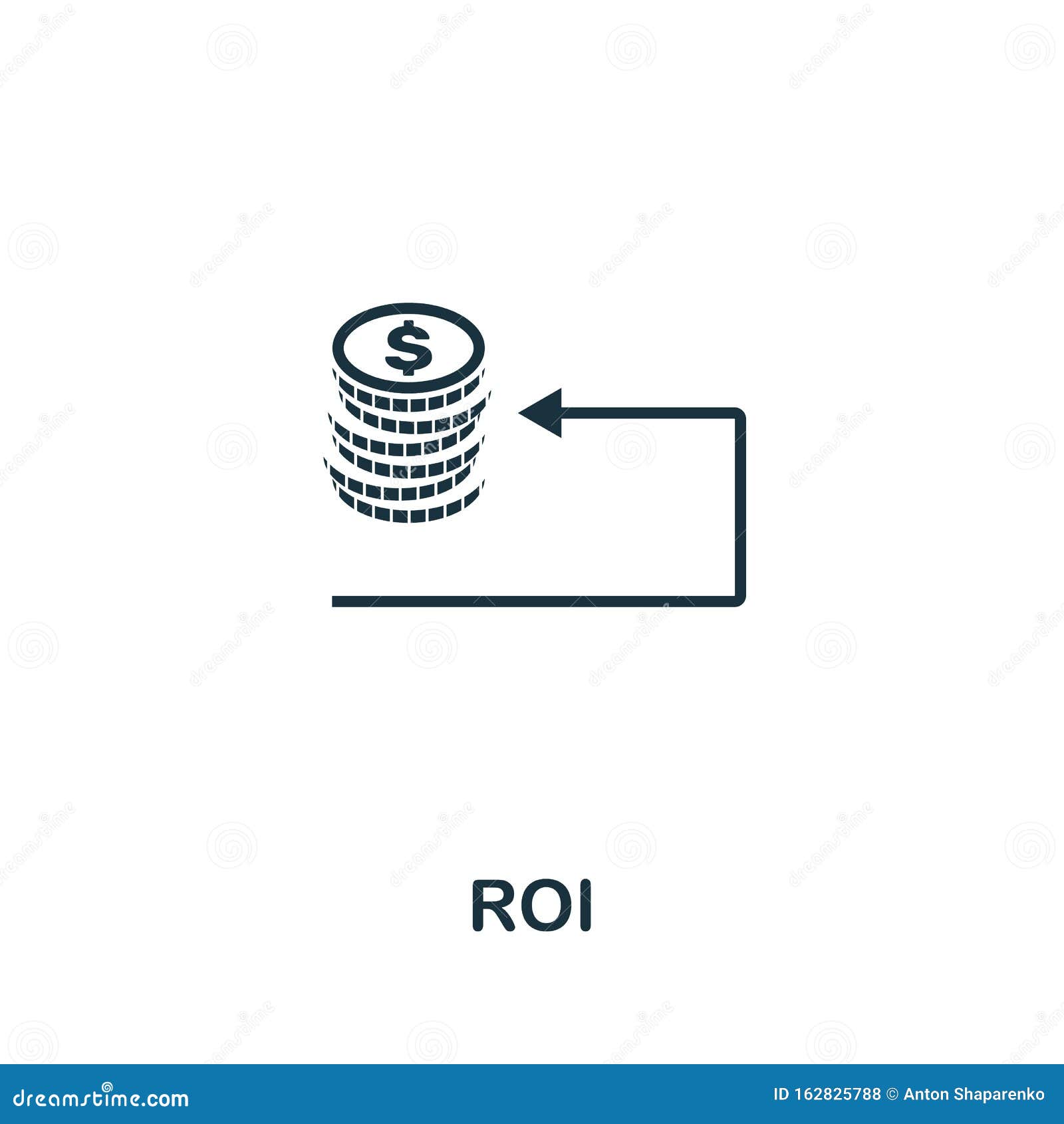 Roi Icon Outline Style. Thin Line Creative Roi Icon for Logo, Graphic ...